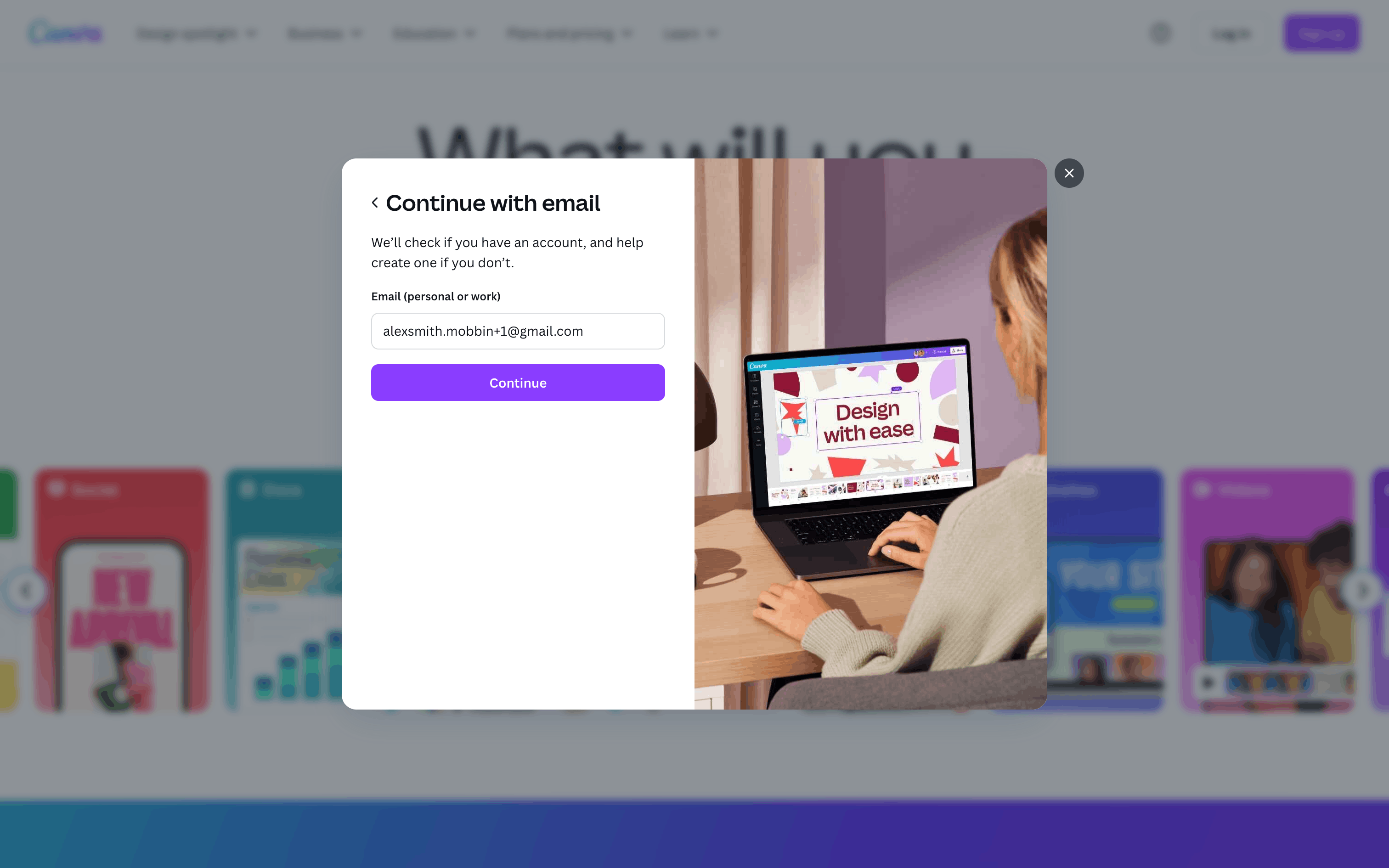Signup Website Design