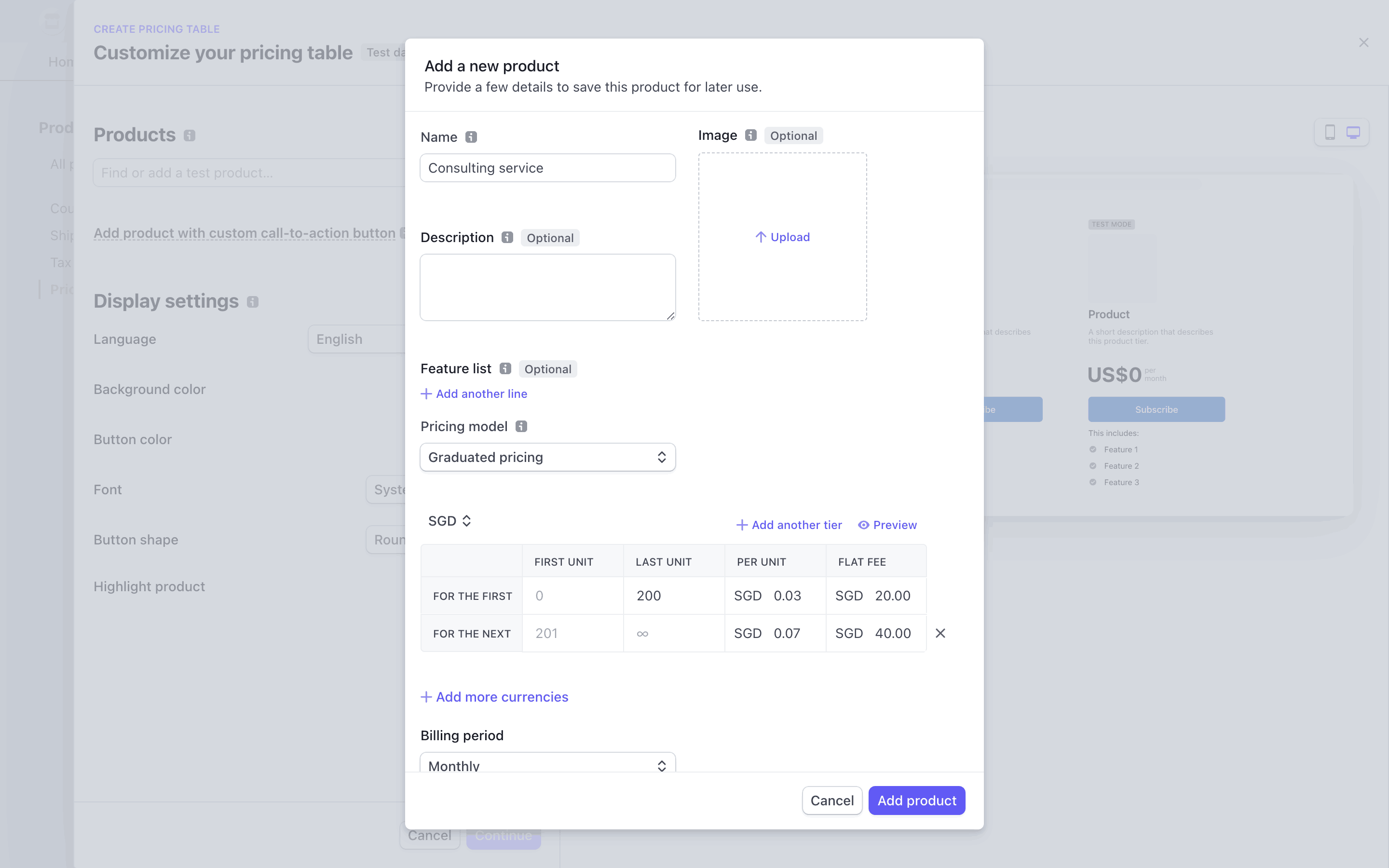 Table Website Design
