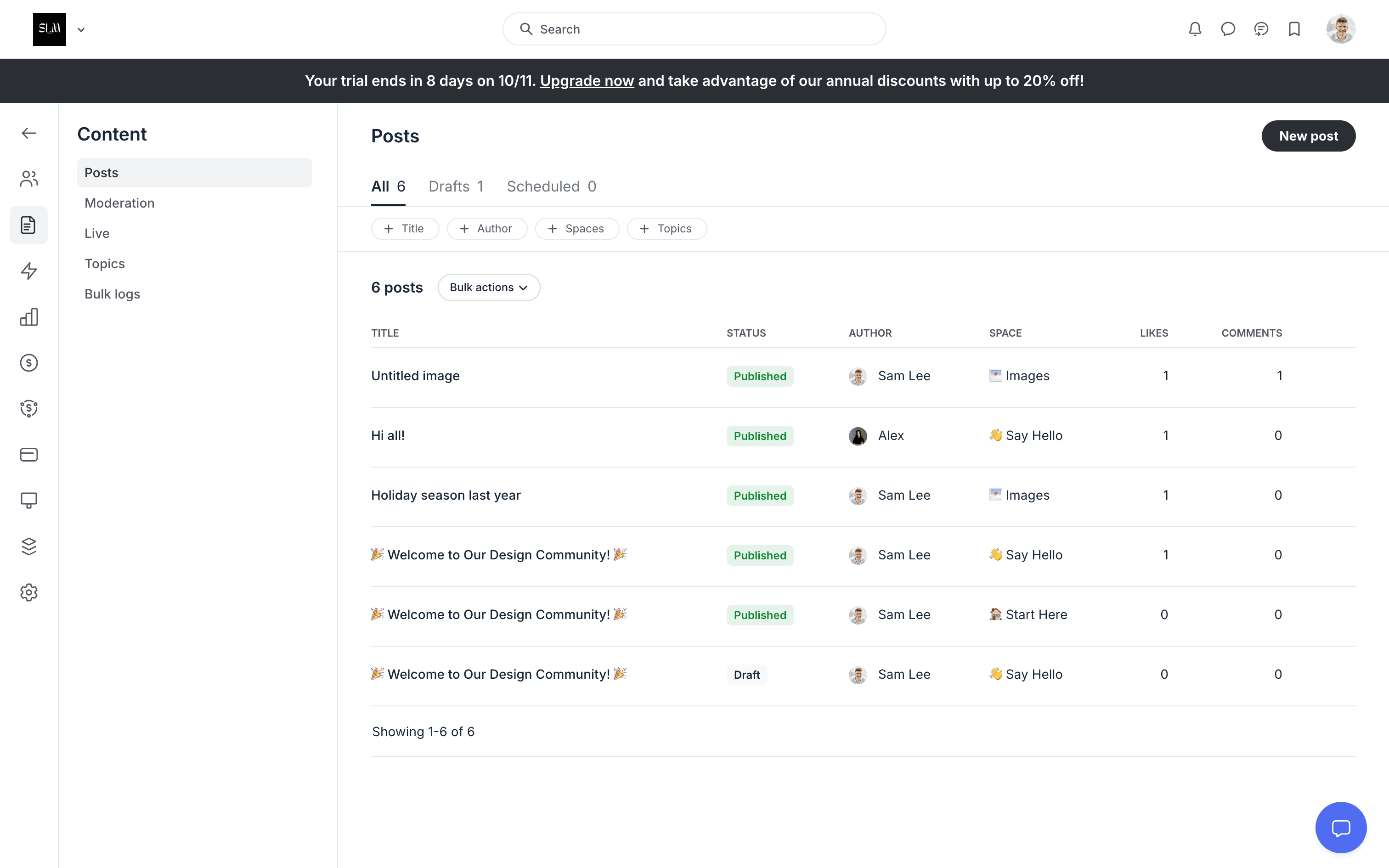 Circle Web Posts List | Mobbin