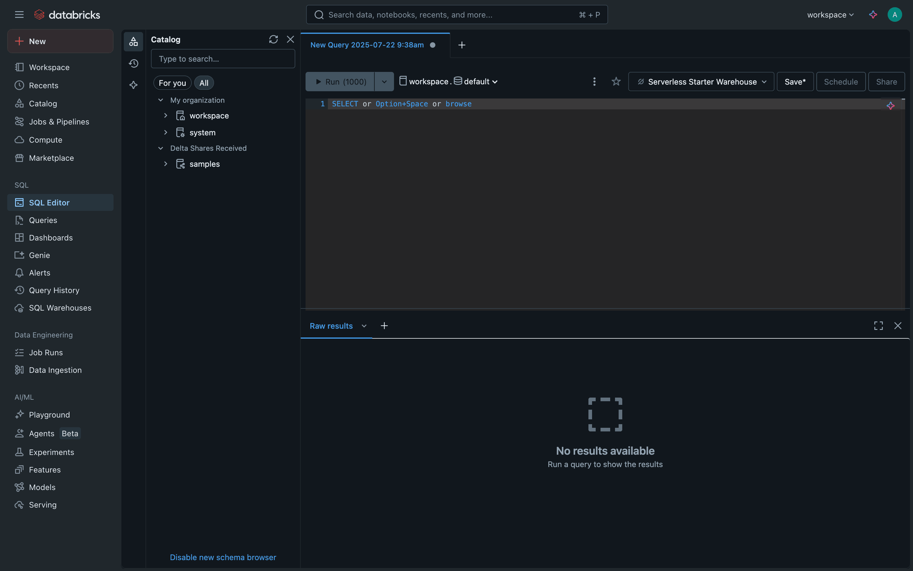 Databricks Web Dark Mode SQL Editor | Mobbin