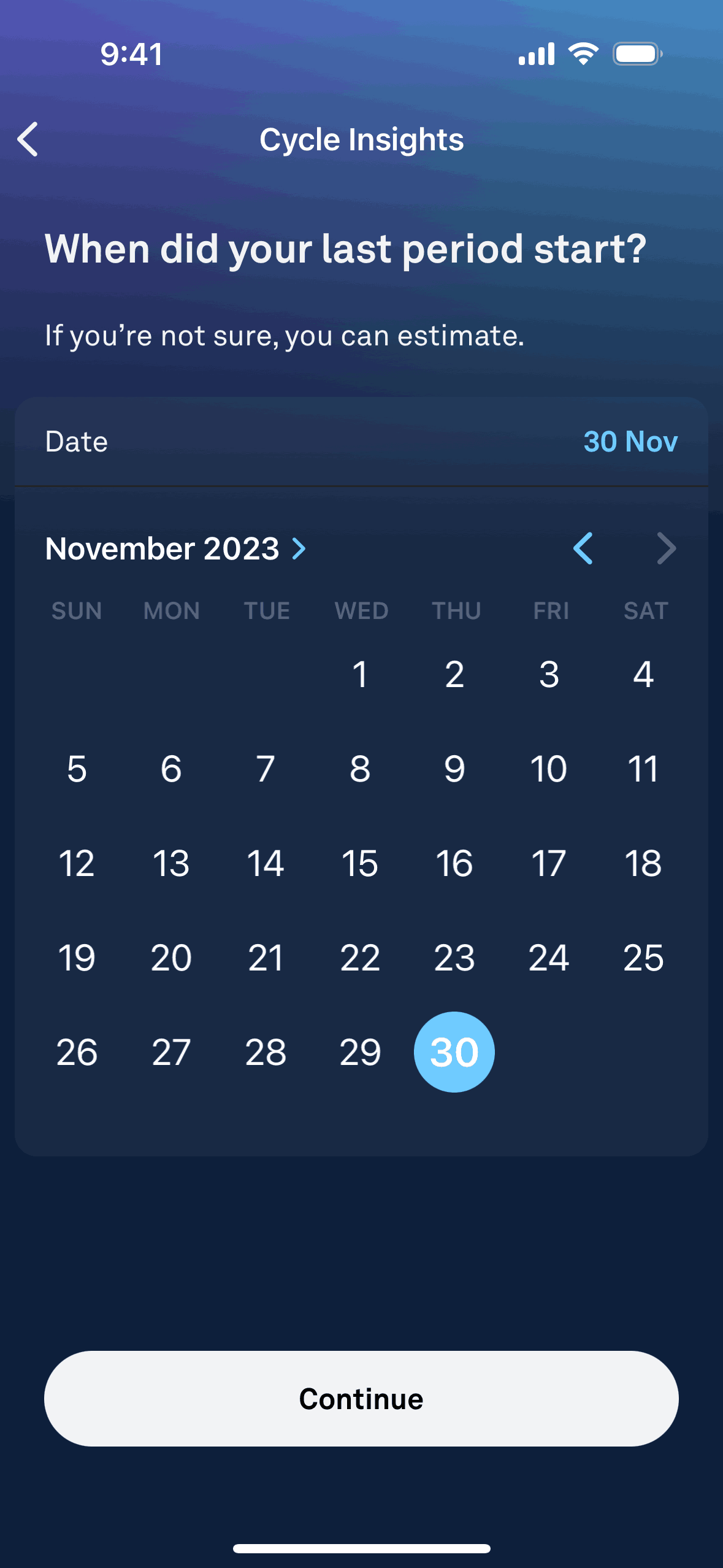 Date Picker Mobile App Design
