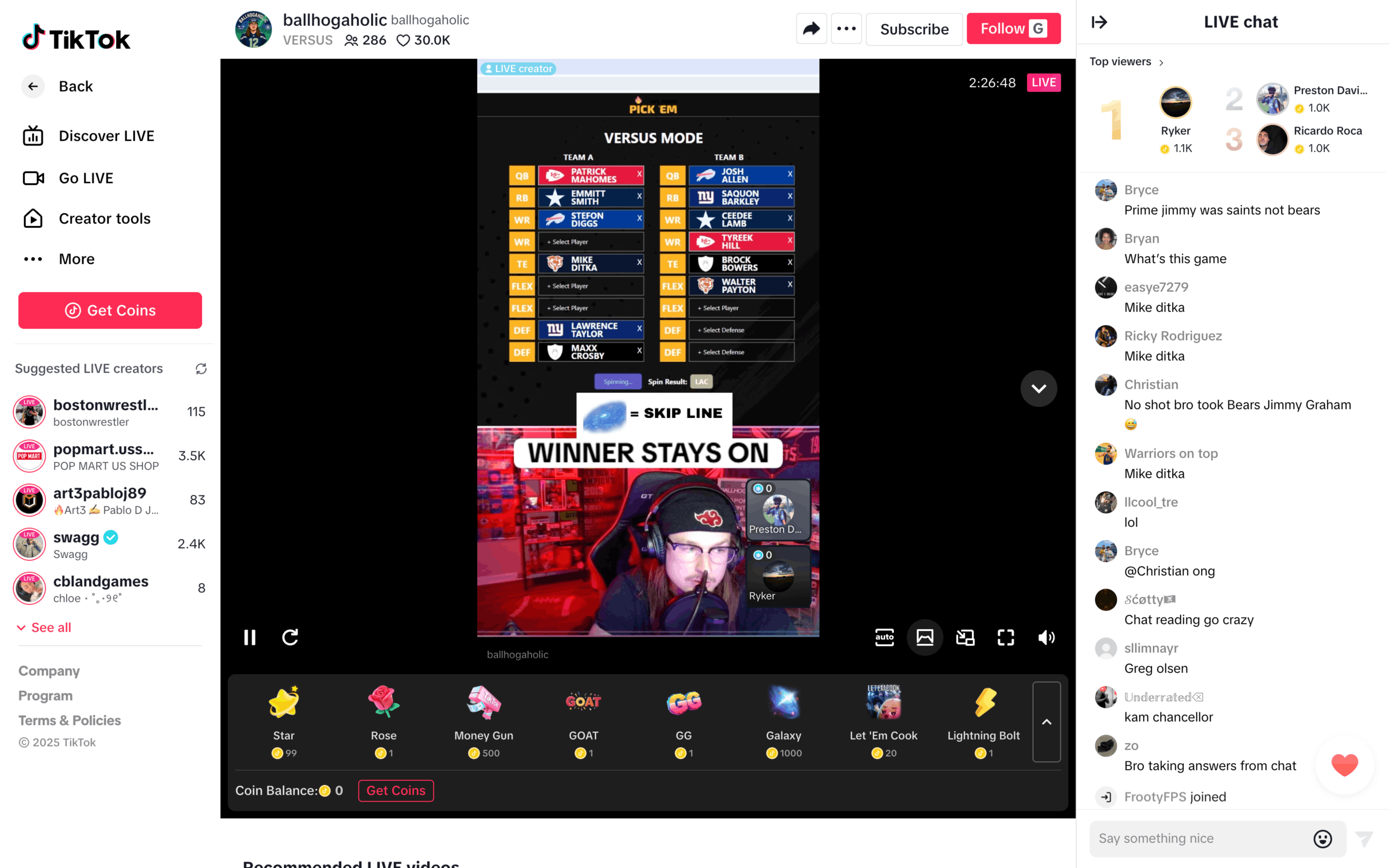 TikTok Web Livestream Interface | Mobbin