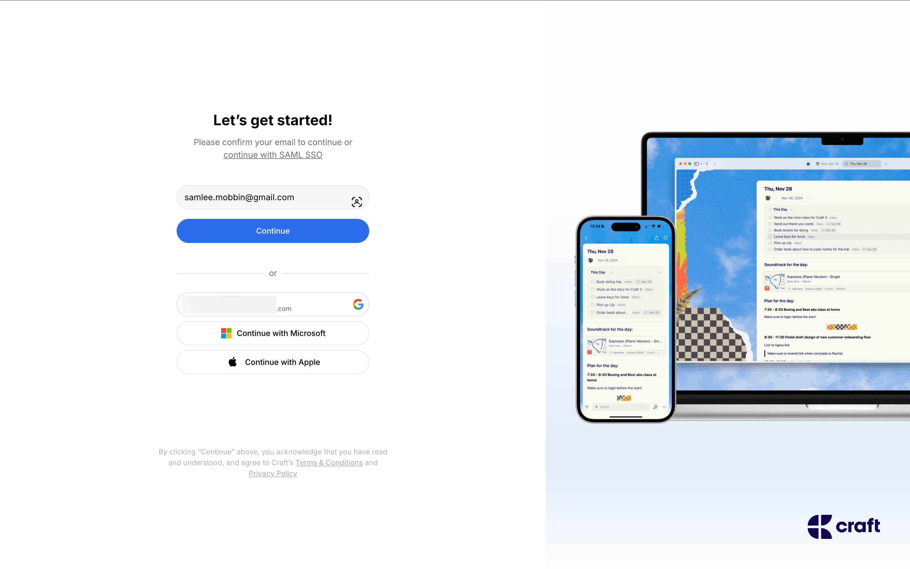 Signup Website Design
