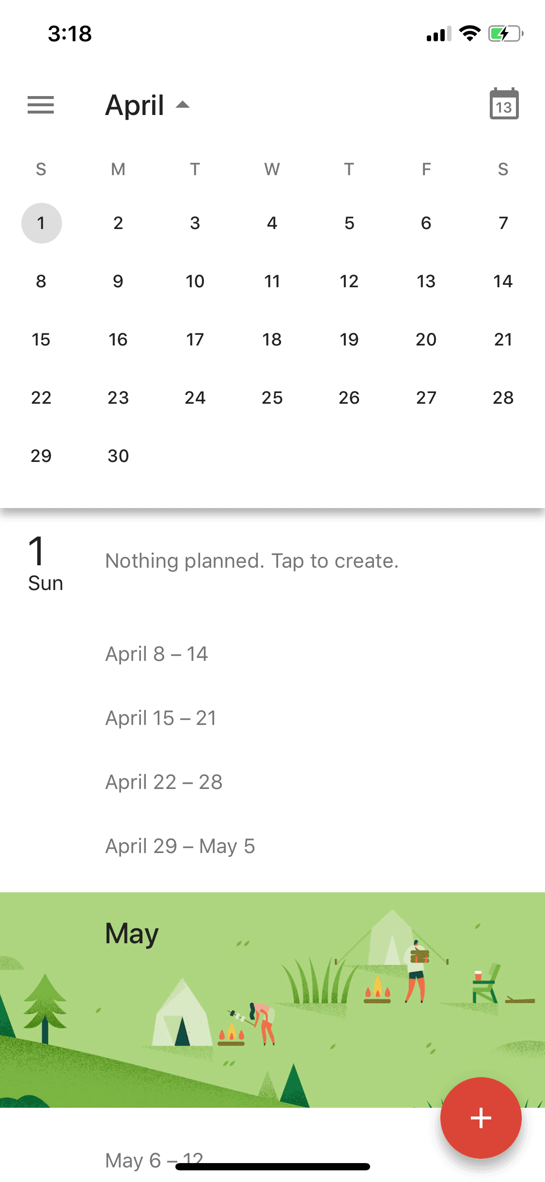 Calendar Mobile App Design