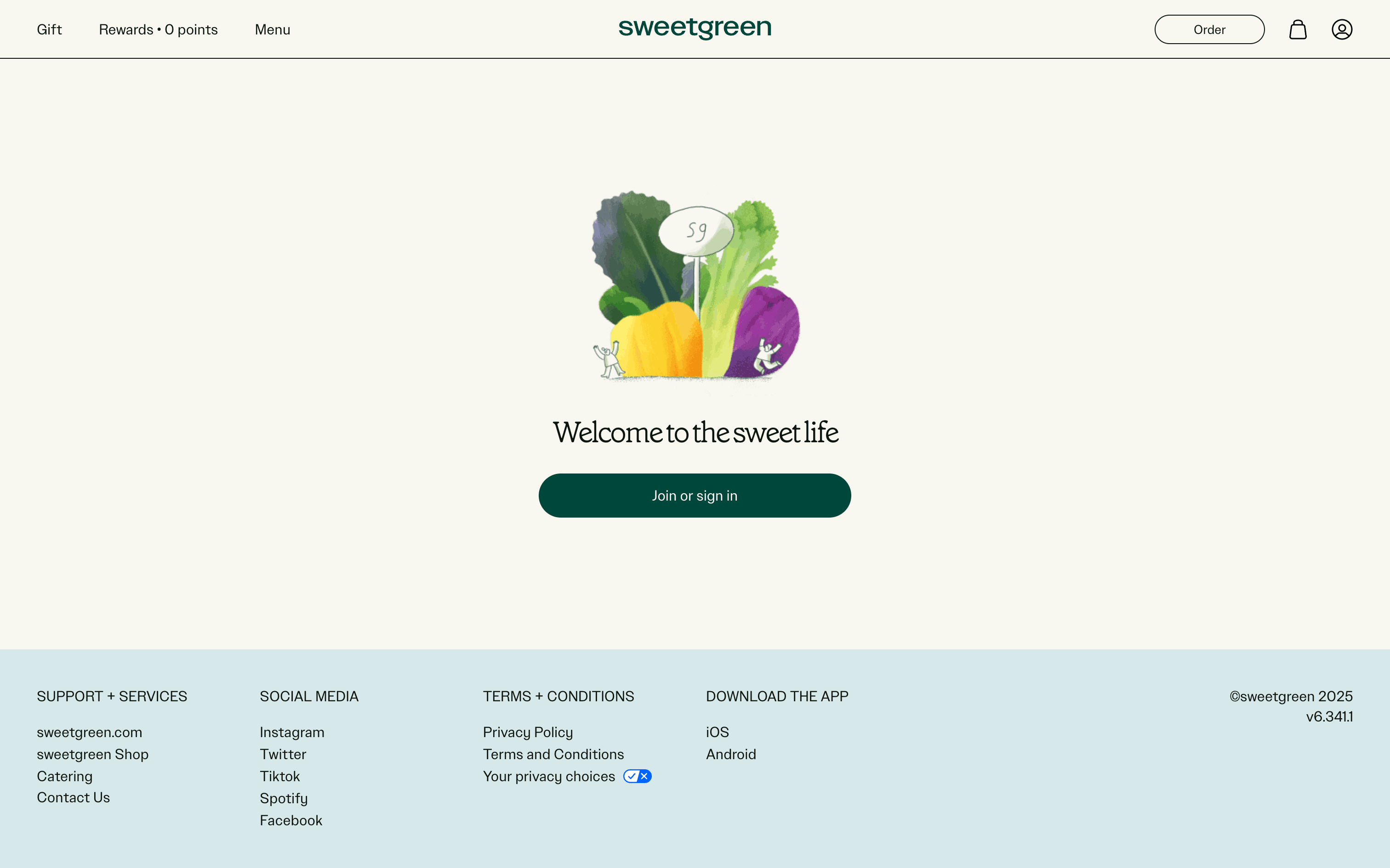 sweetgreen Web Welcome Page | Mobbin
