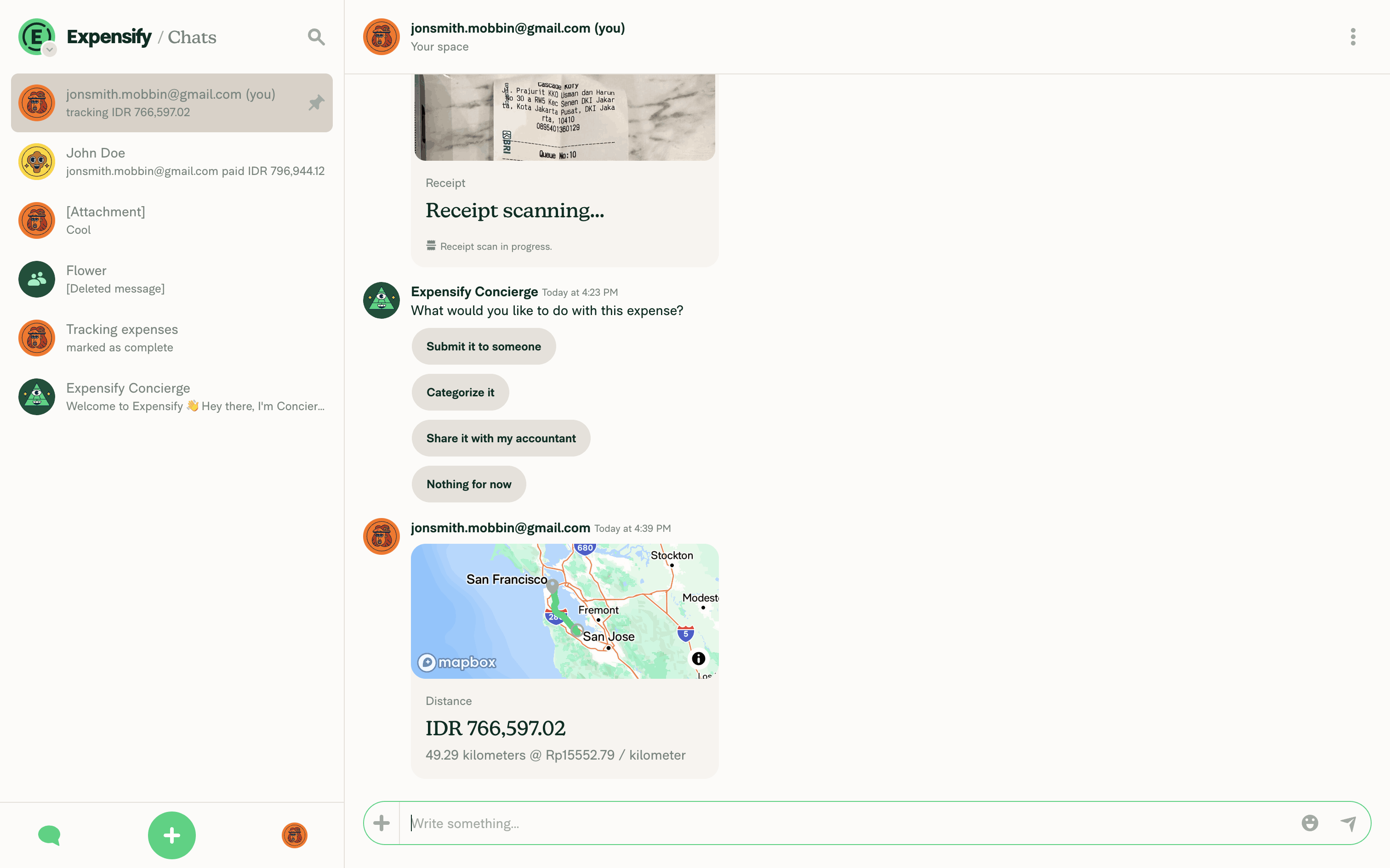 Expensify Web Expense Chat View | Mobbin