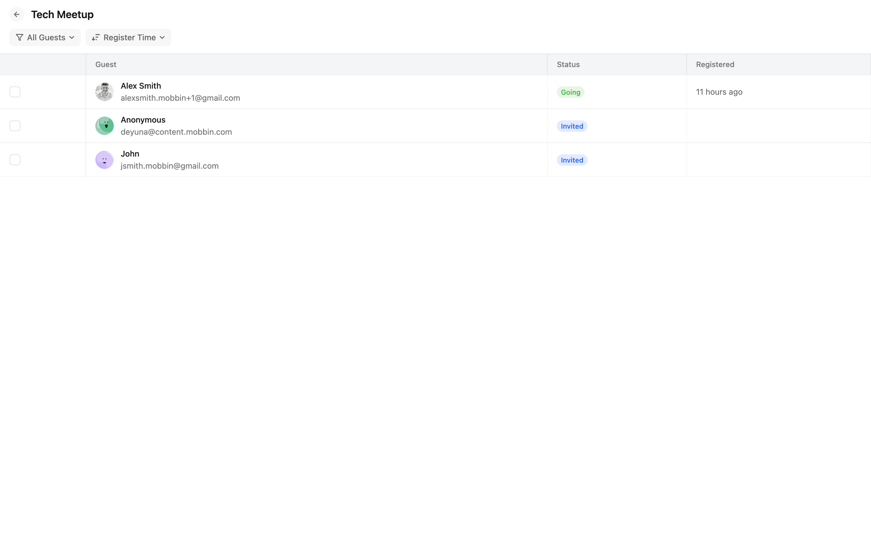 Luma Web Guest List Detail | Mobbin