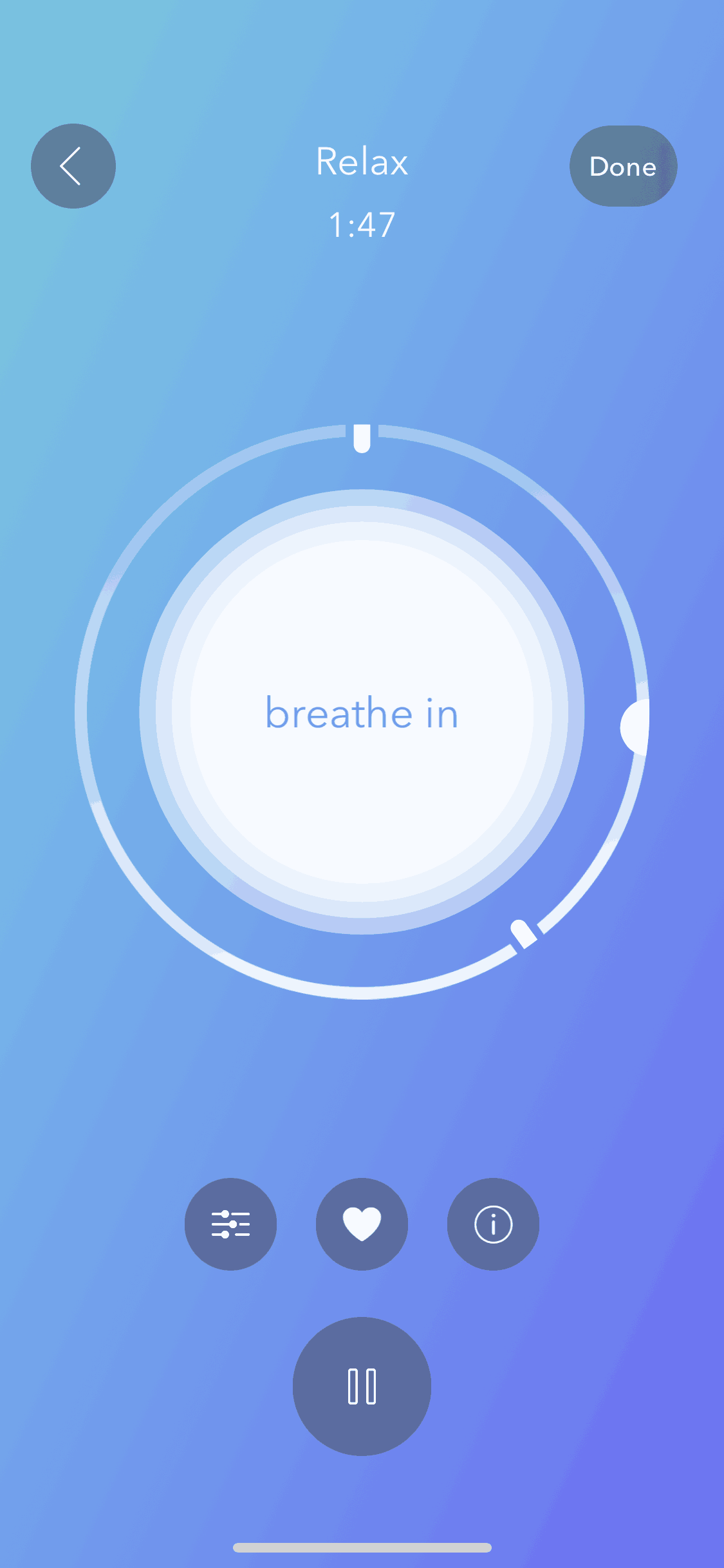 Calm iOS Breathing Exercise Screen | Mobbin