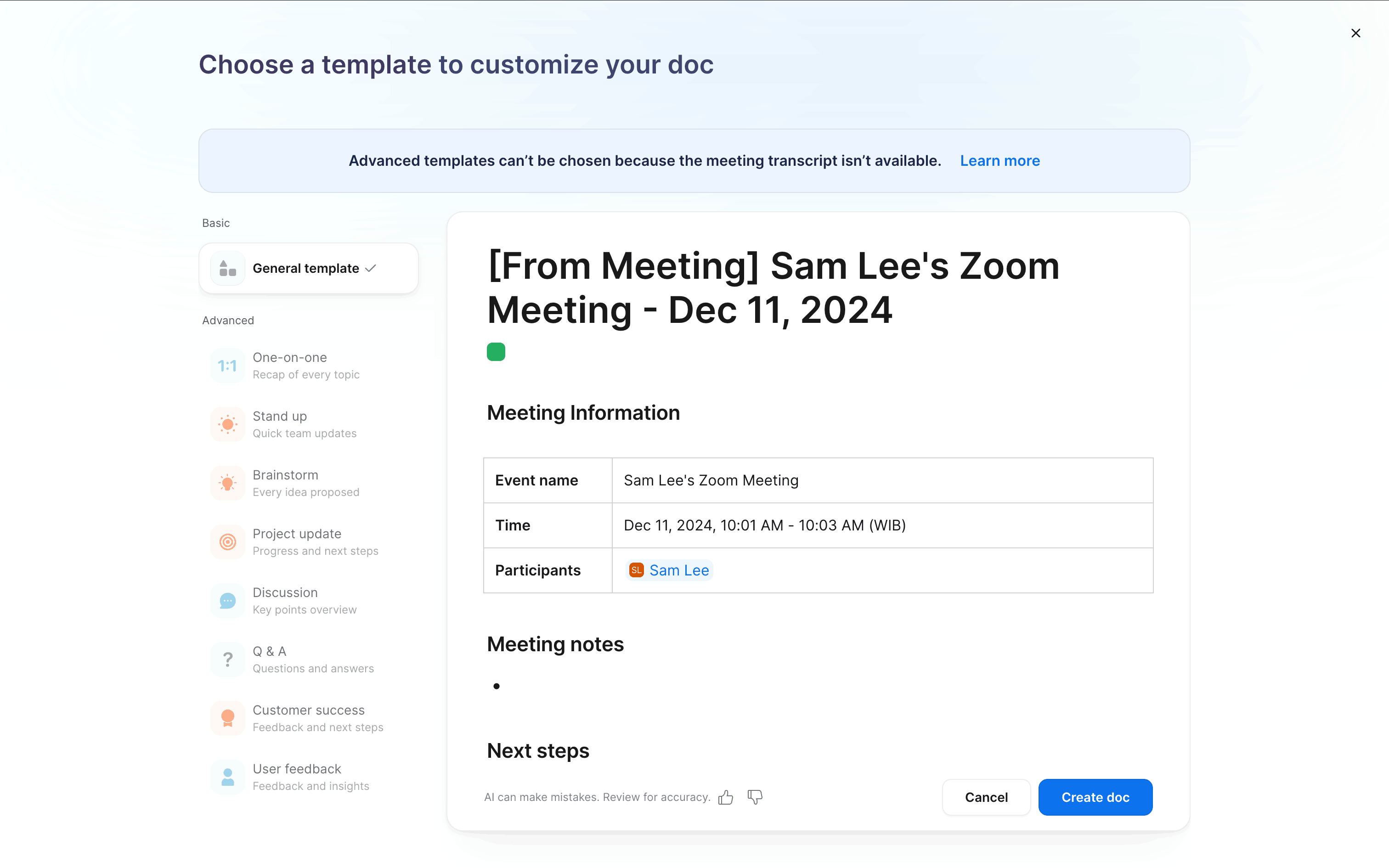 Zoom Web Template Selection | Mobbin