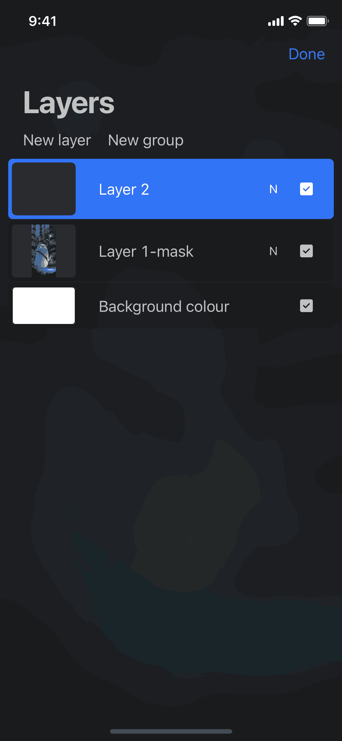 Procreate Pocket iOS Layer Selected | Mobbin