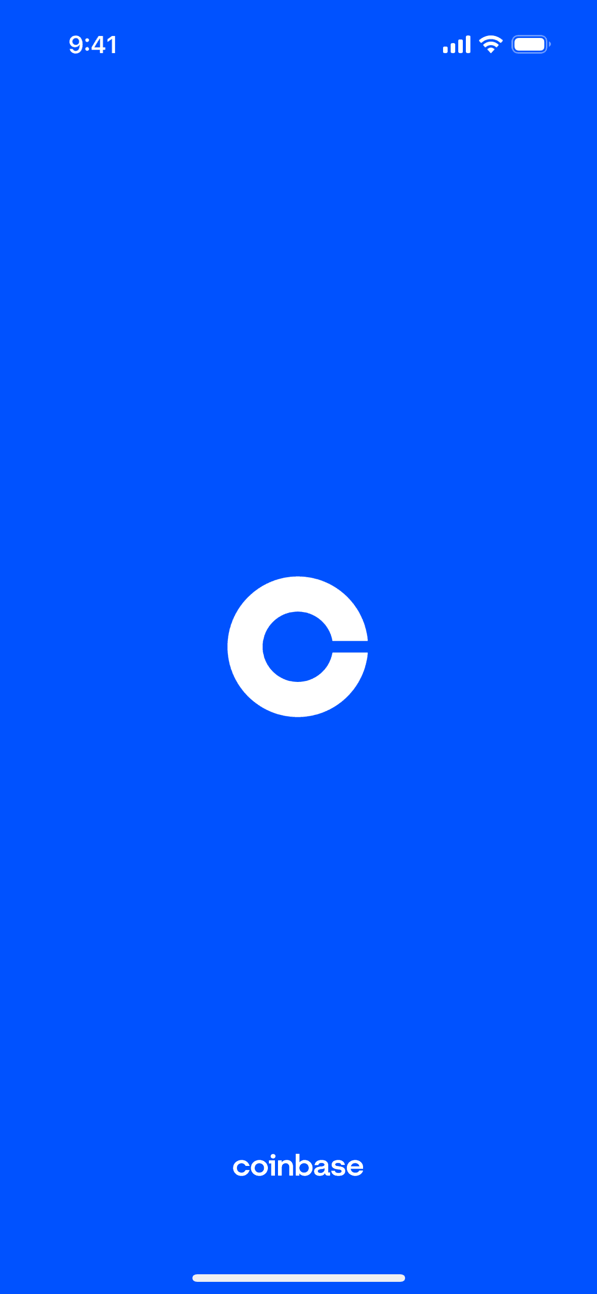Coinbase iOS Splash screen | Mobbin