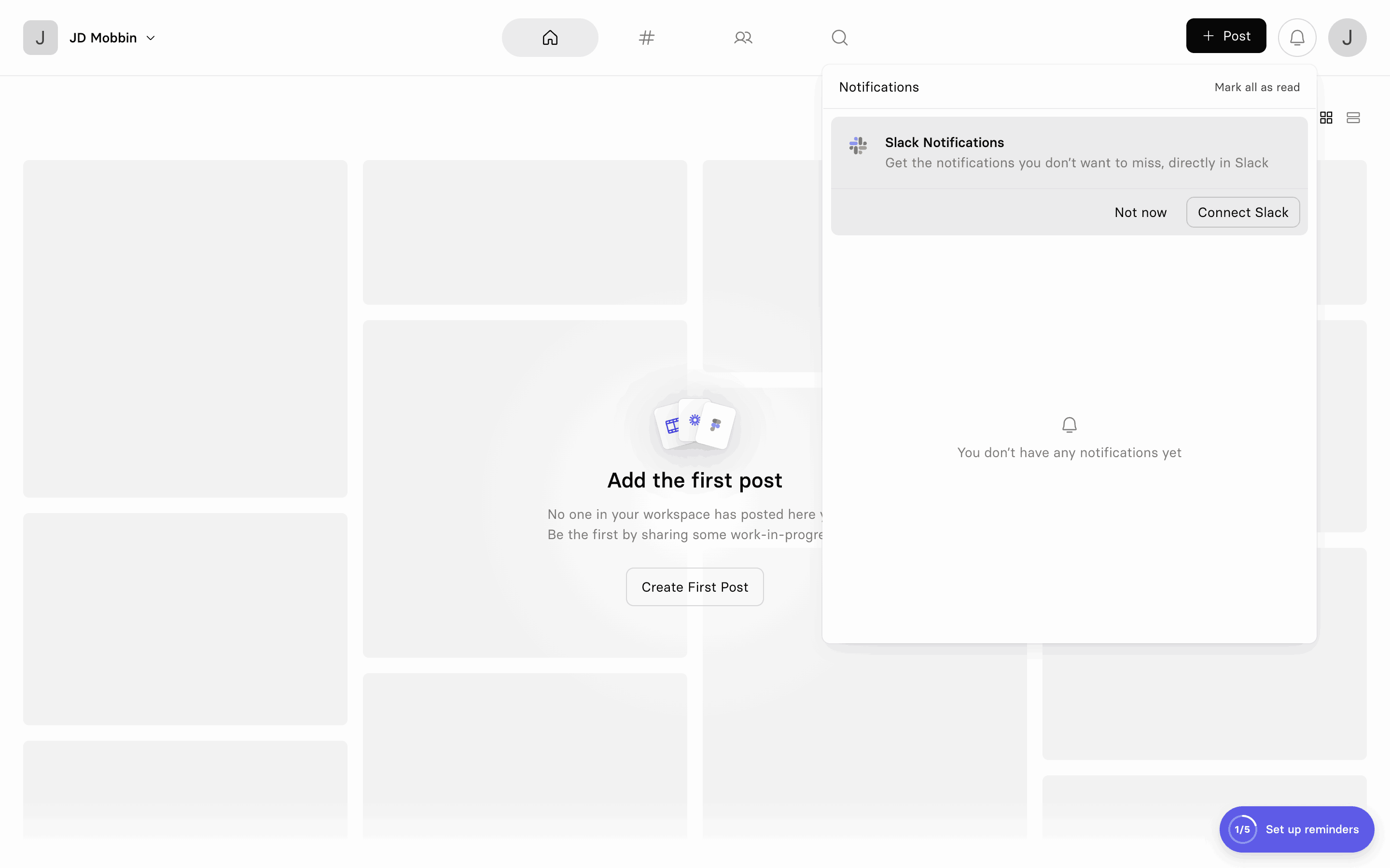 Notifications Website Design