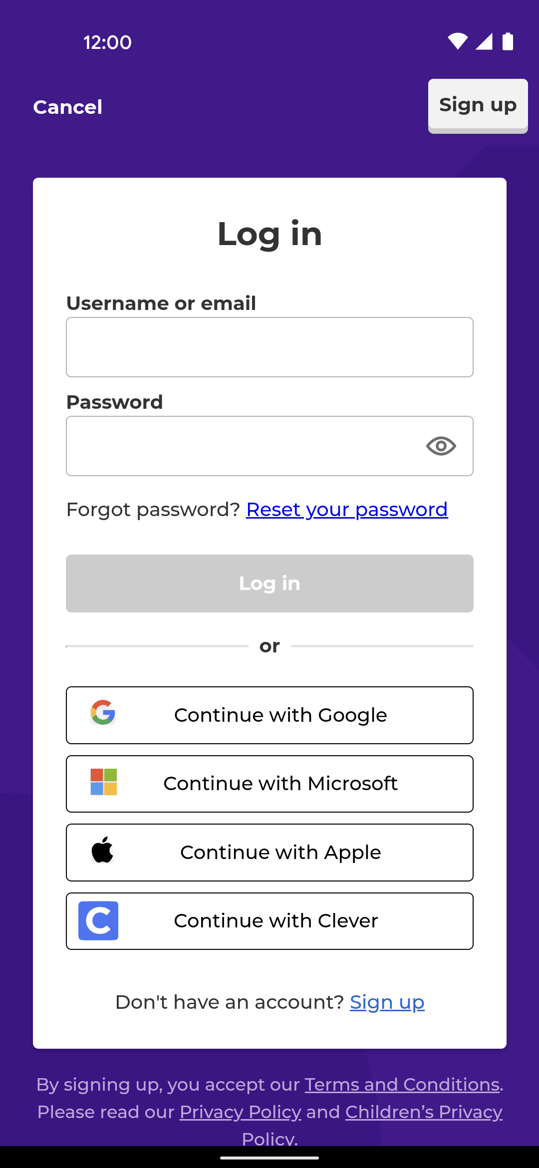 Login Mobile App Design