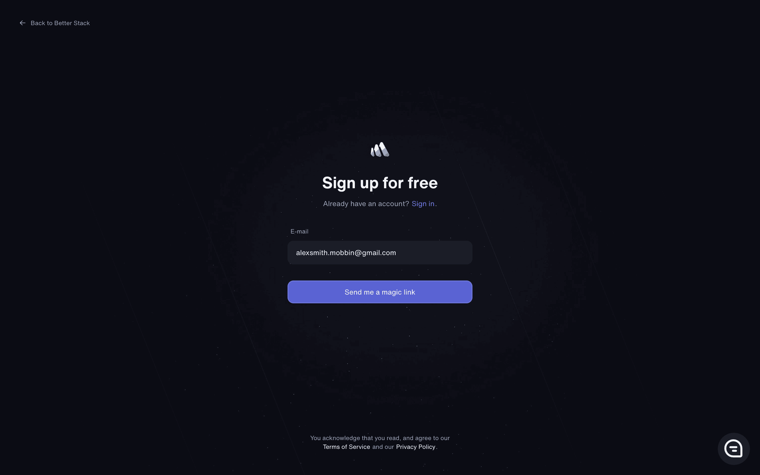Signup Website Design