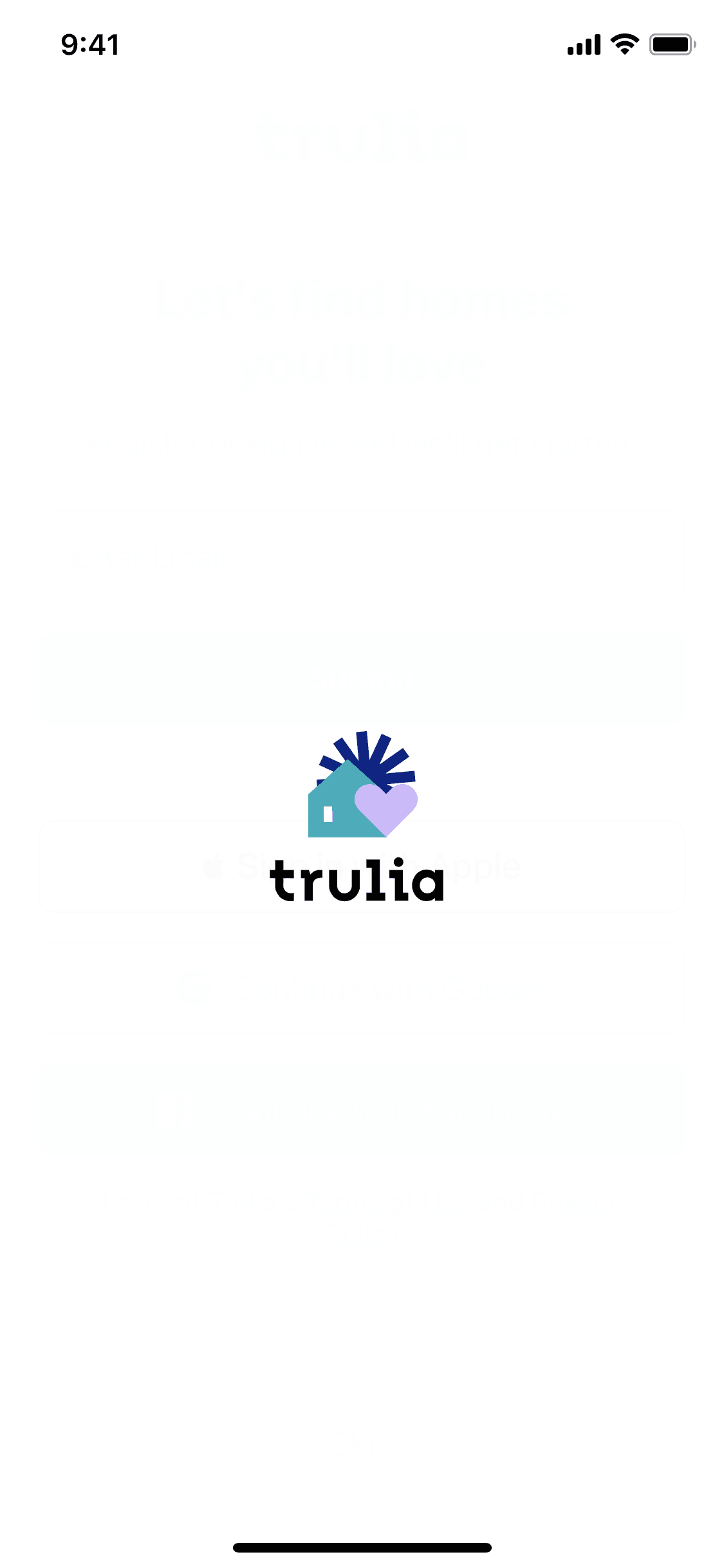 Trulia iOS Splash Screen | Mobbin