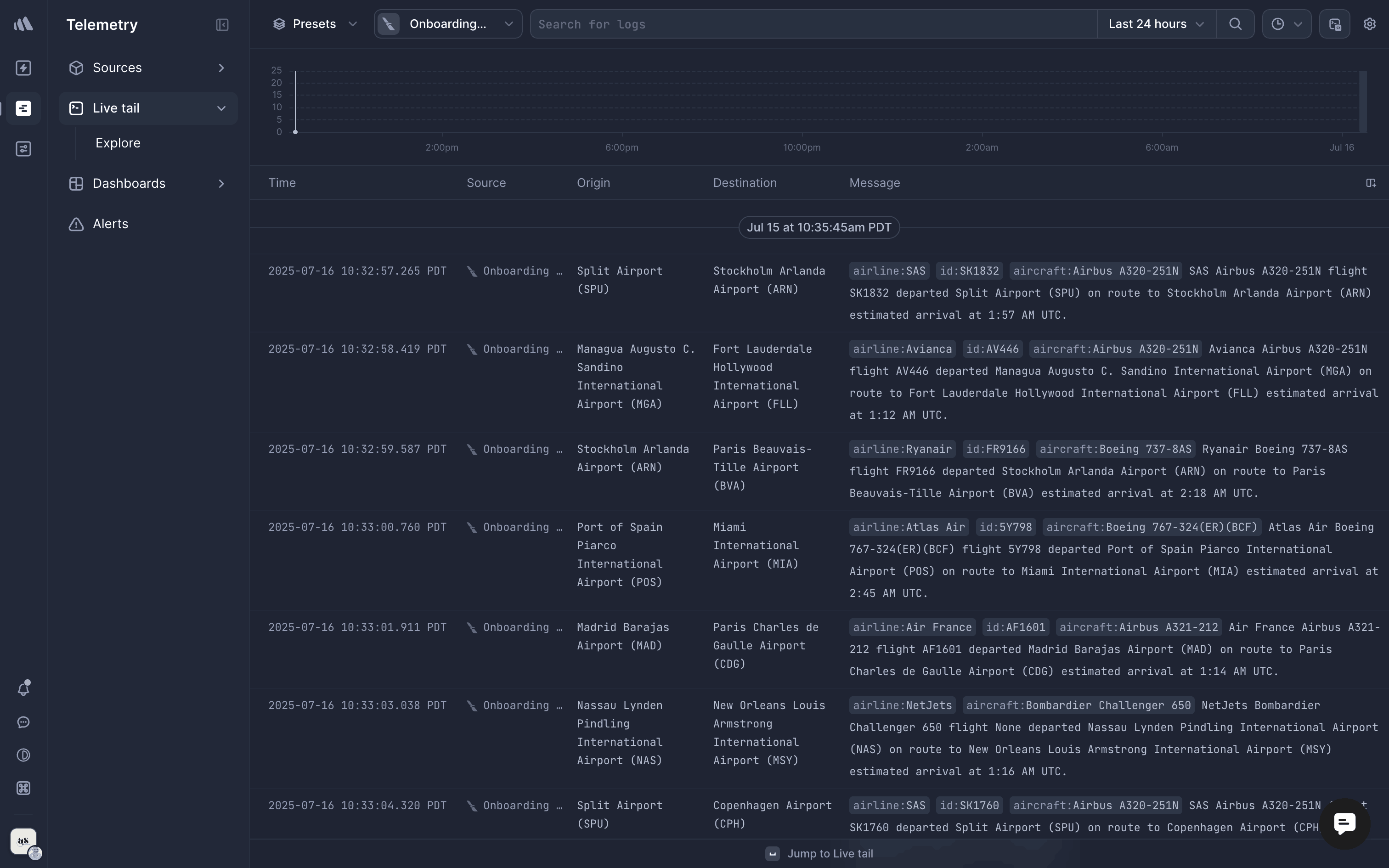 Better Stack Web Log Data Table | Mobbin