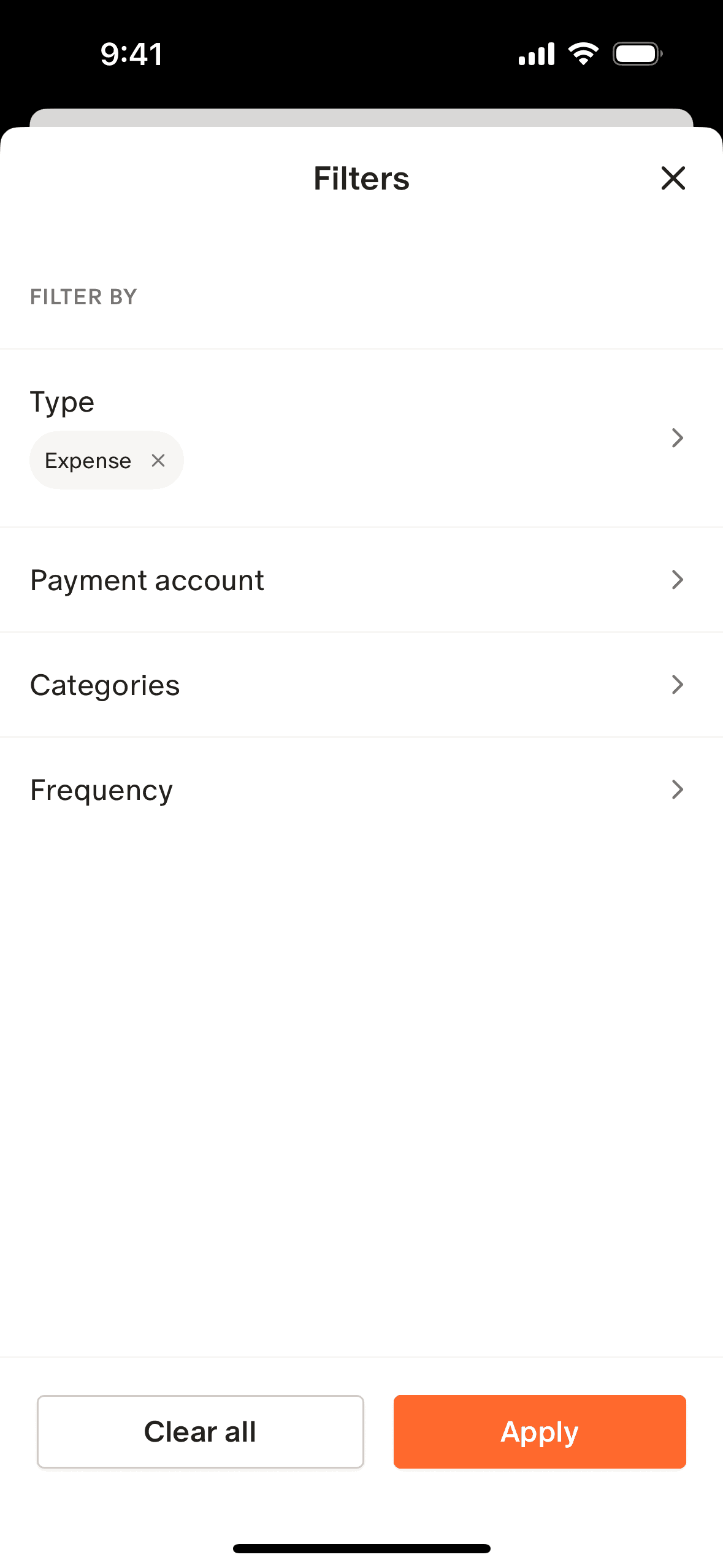 Filter & Sort Mobile App Design