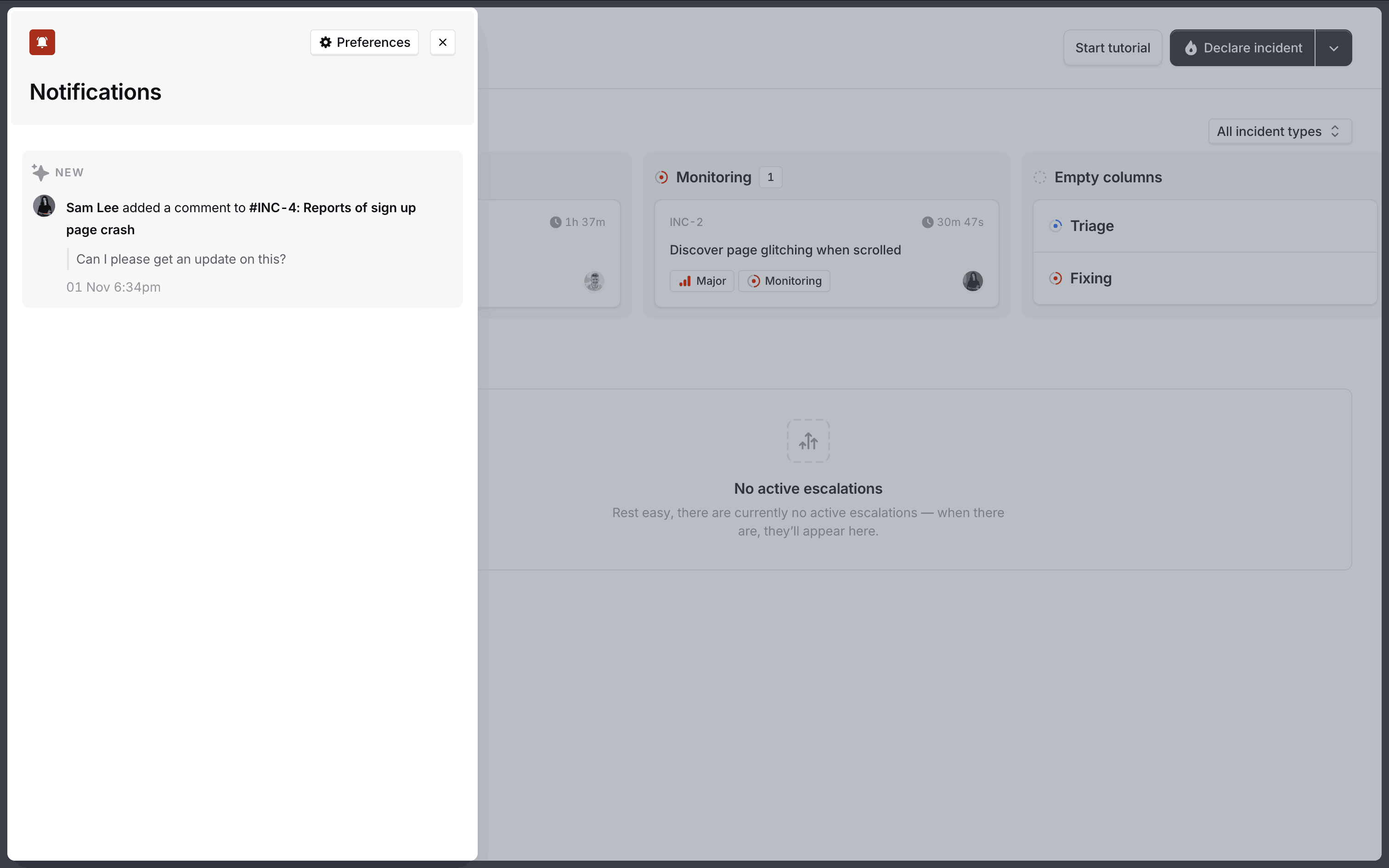Notifications Website Design
