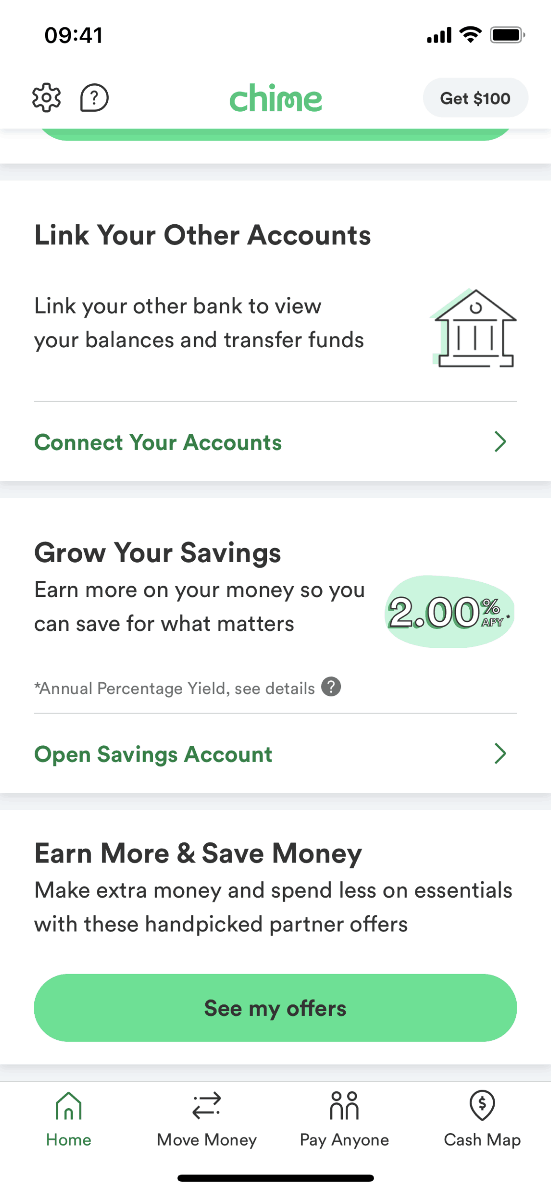 Chime iOS Home Flow | Mobbin