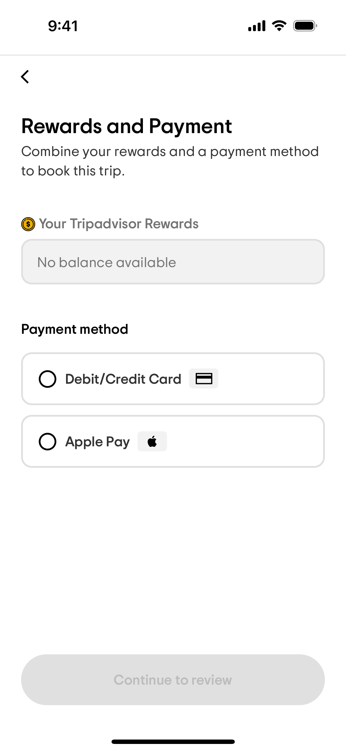 Payment Method Mobile App Design