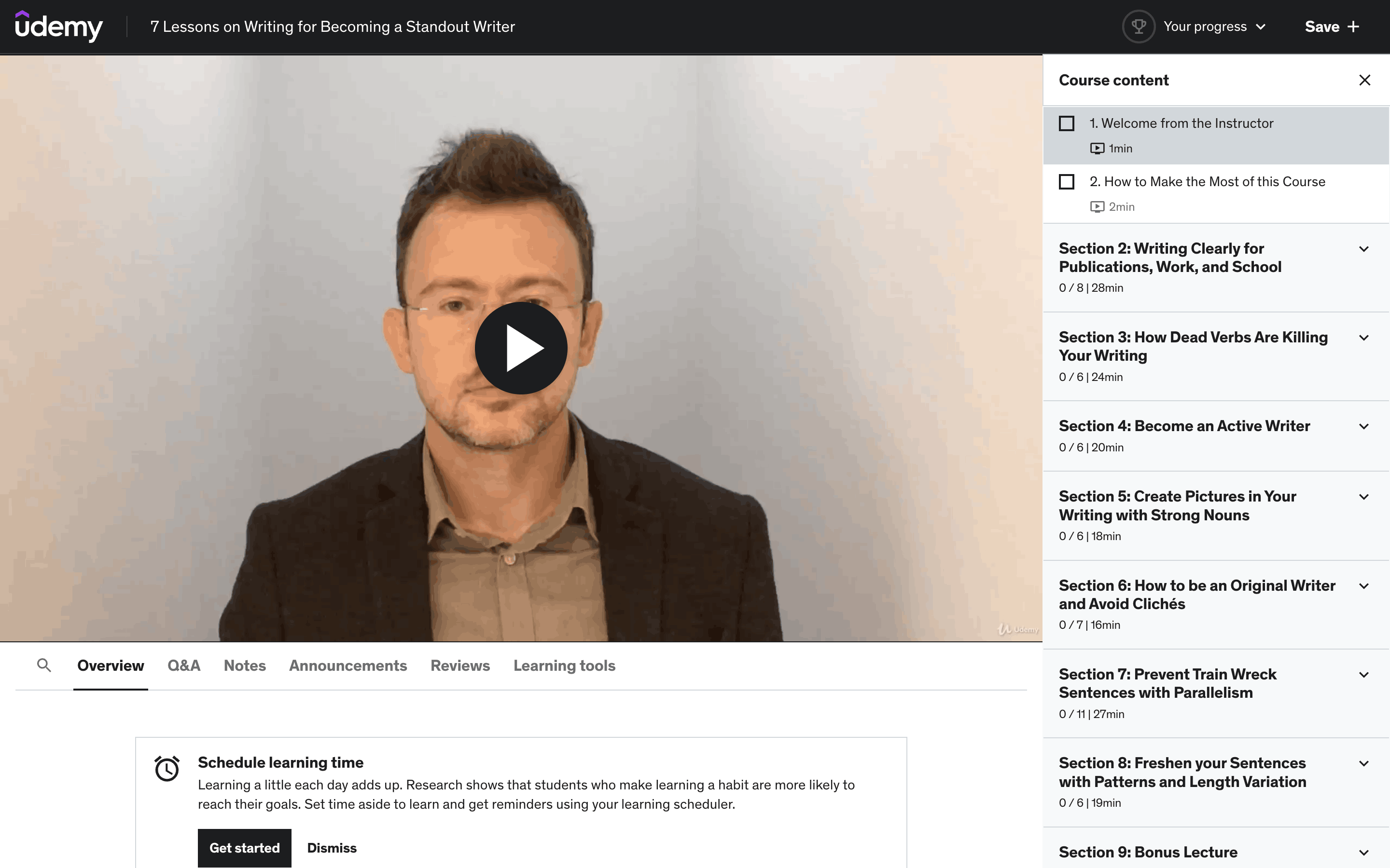 Udemy Web Course Overview | Mobbin