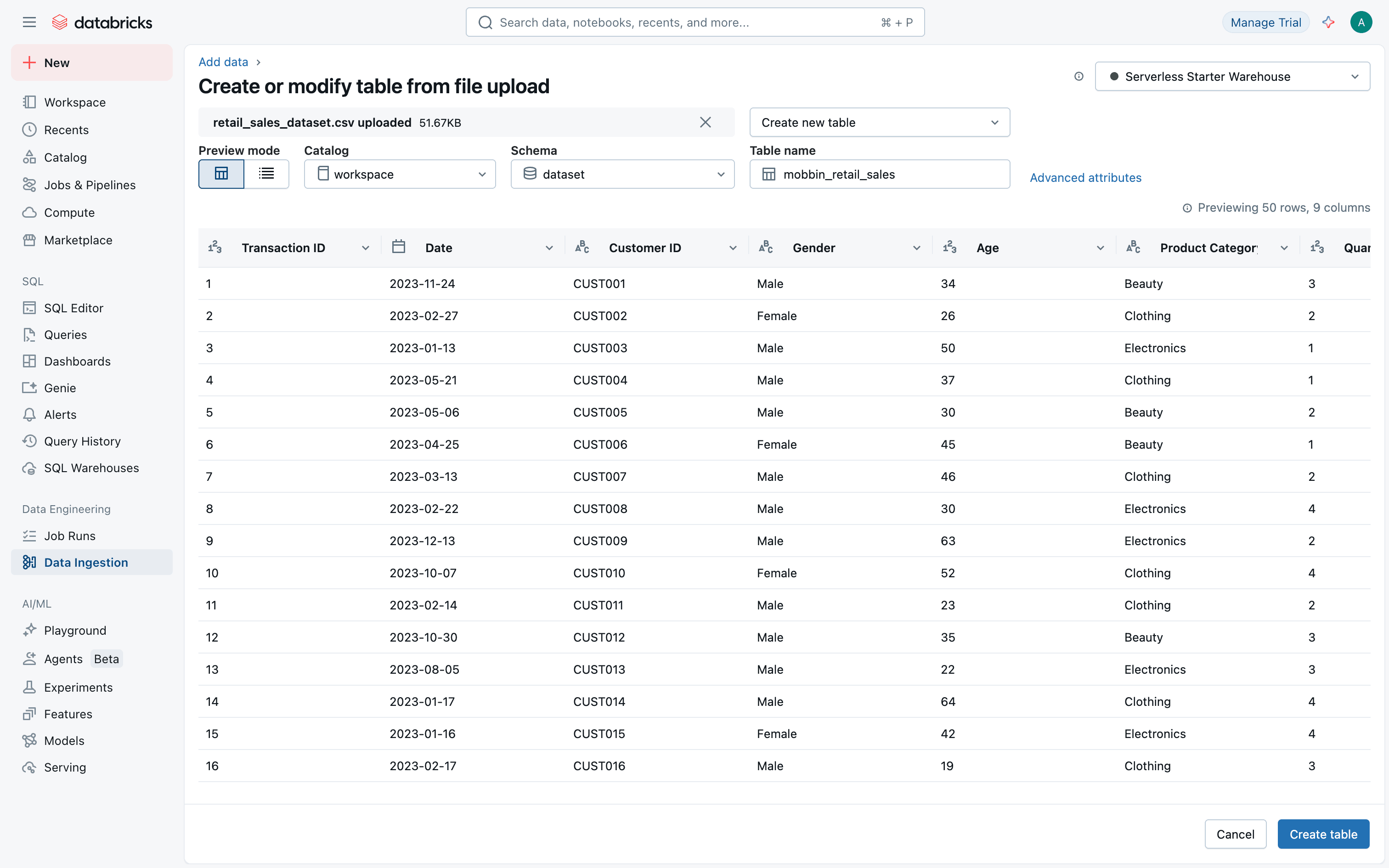 Table Website Design