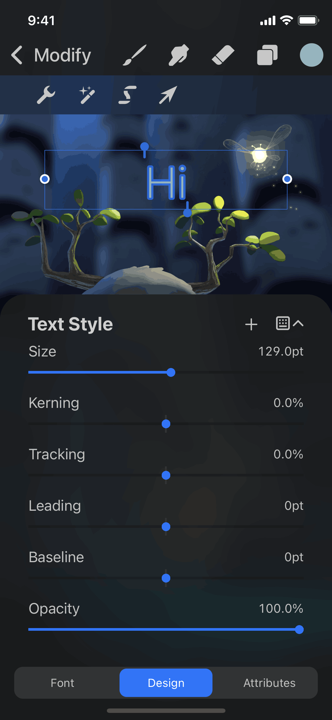 Procreate Pocket iOS Text Design | Mobbin