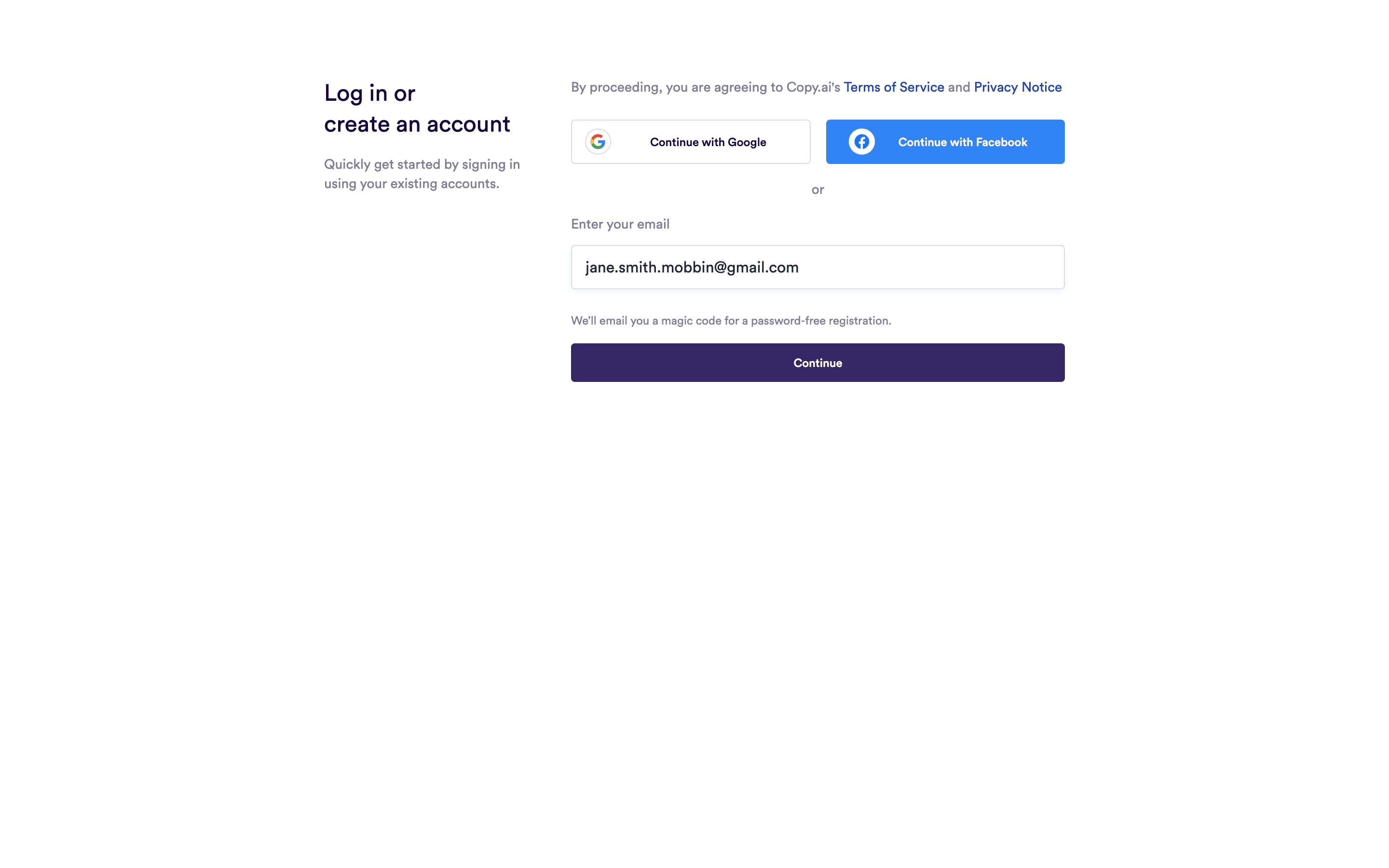 Signup Website Design