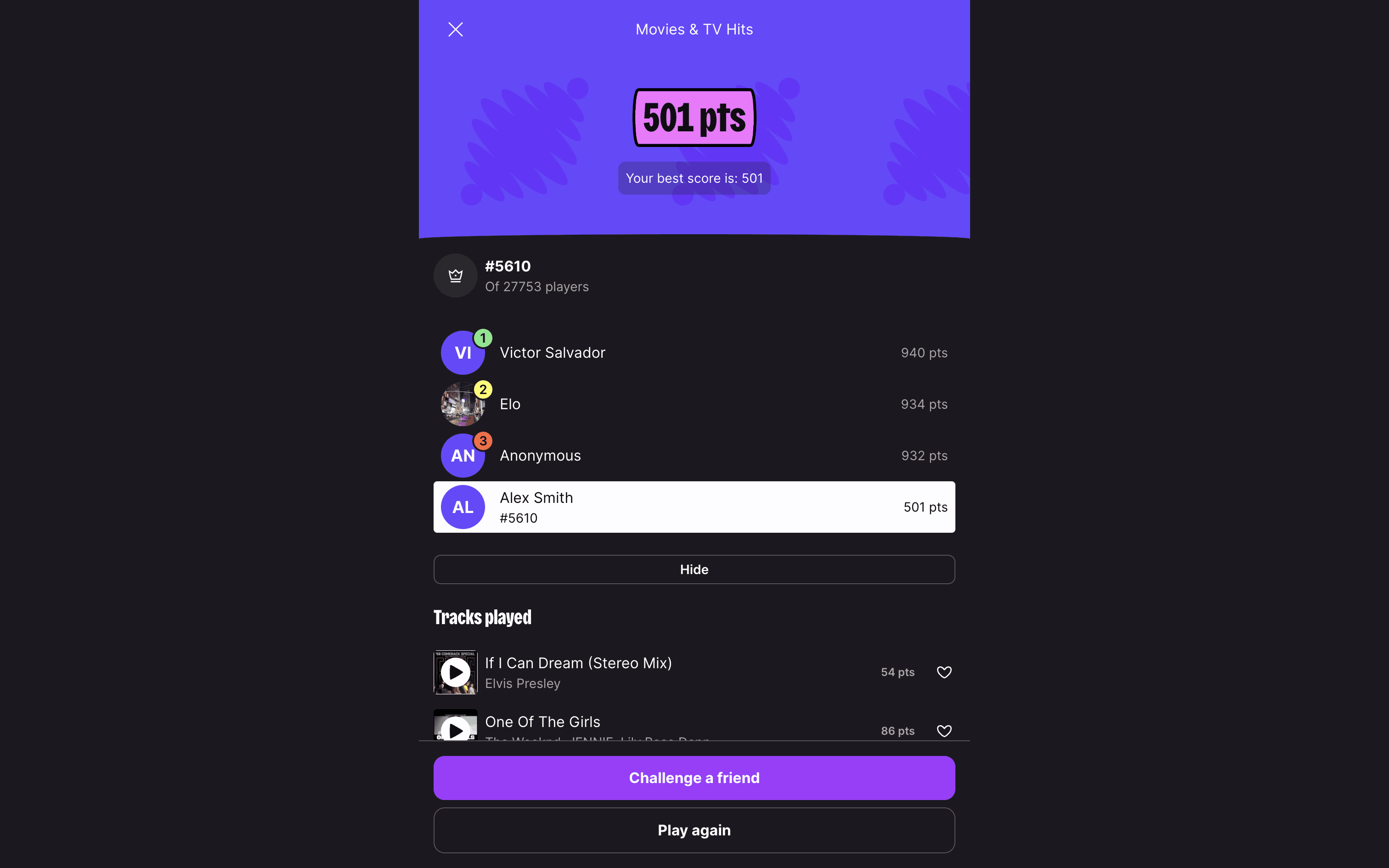 Leaderboard Website Design