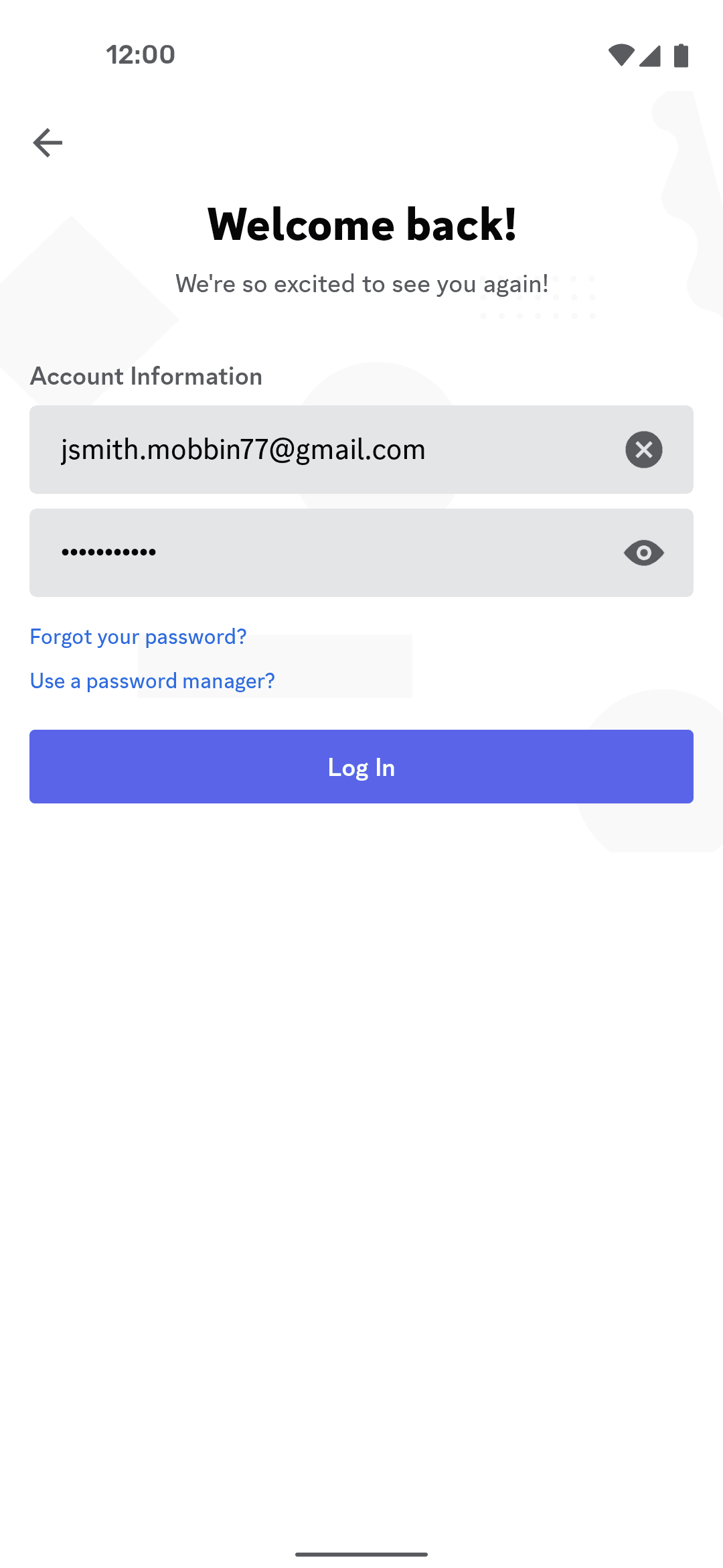 Login Mobile App Design