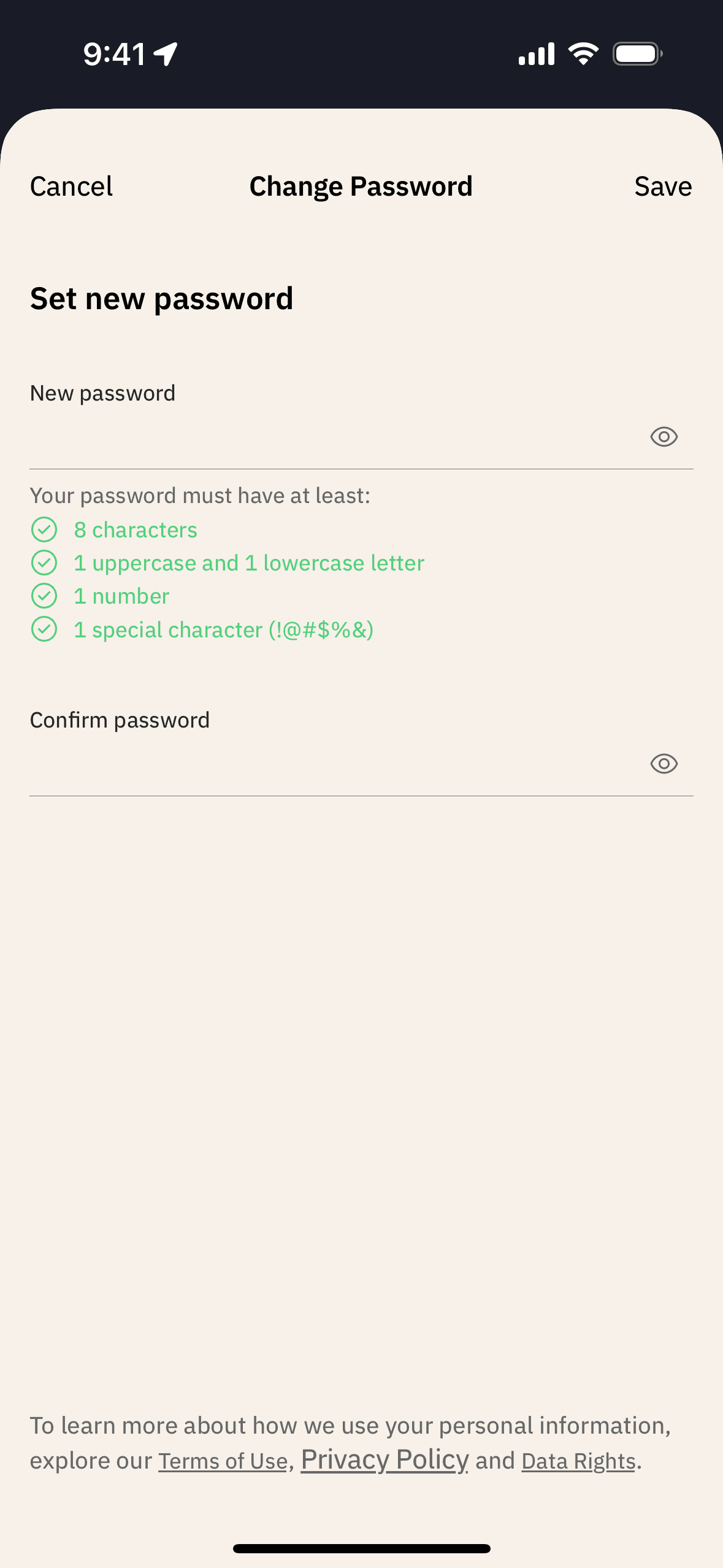 The Weather Channel iOS Set New Password | Mobbin