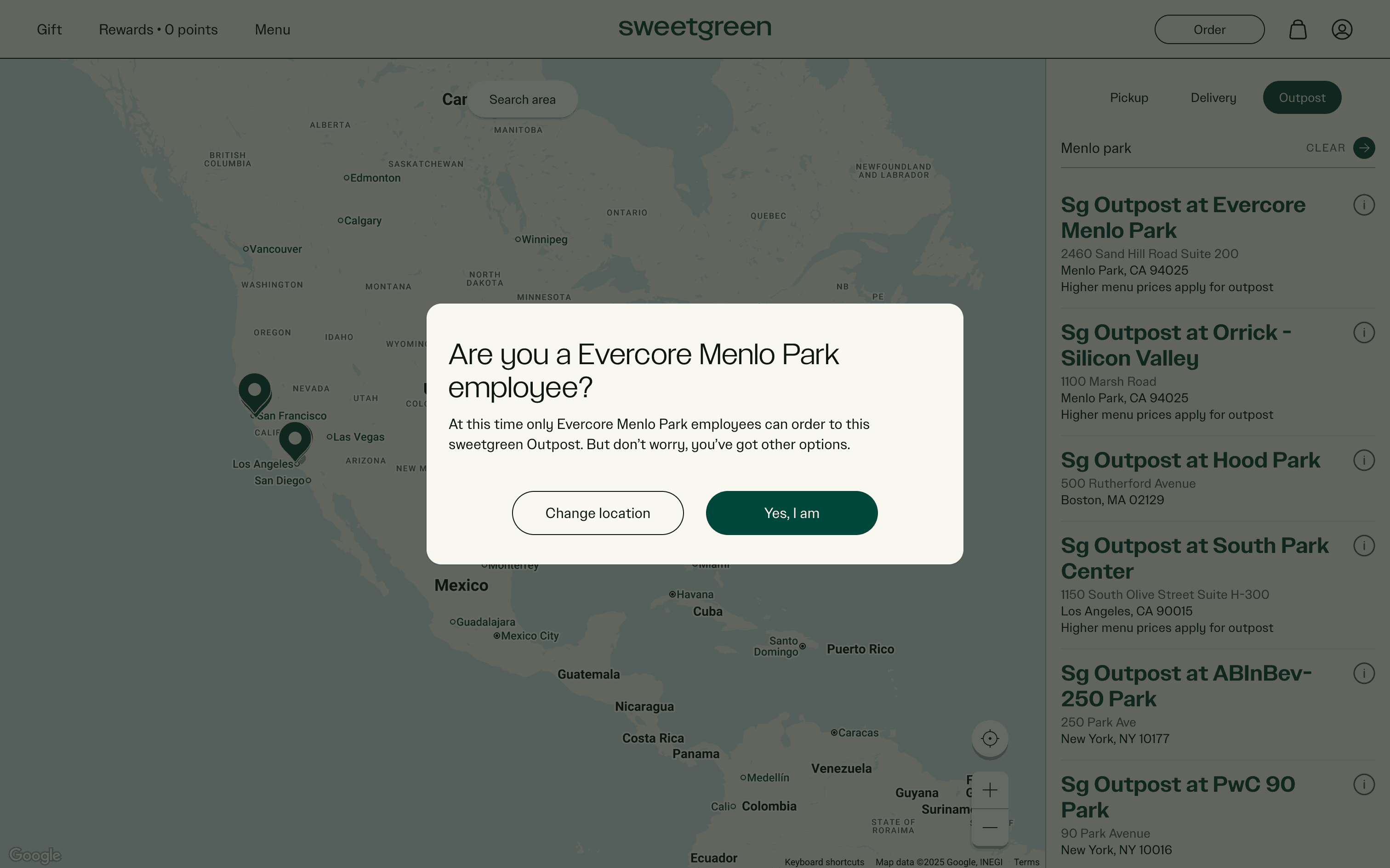 sweetgreen Web Employee Verification Modal | Mobbin