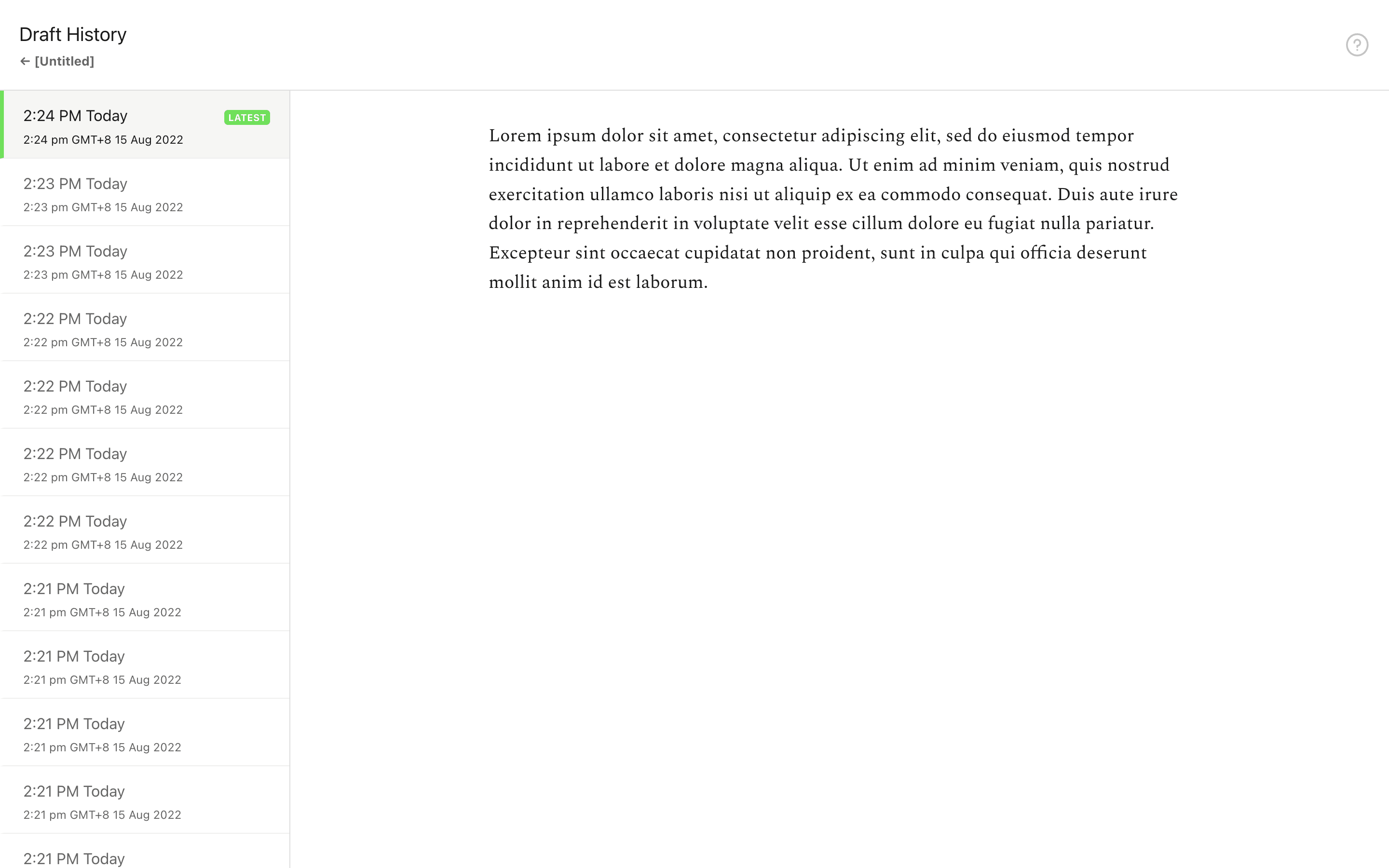 Substack Web Draft history | Mobbin