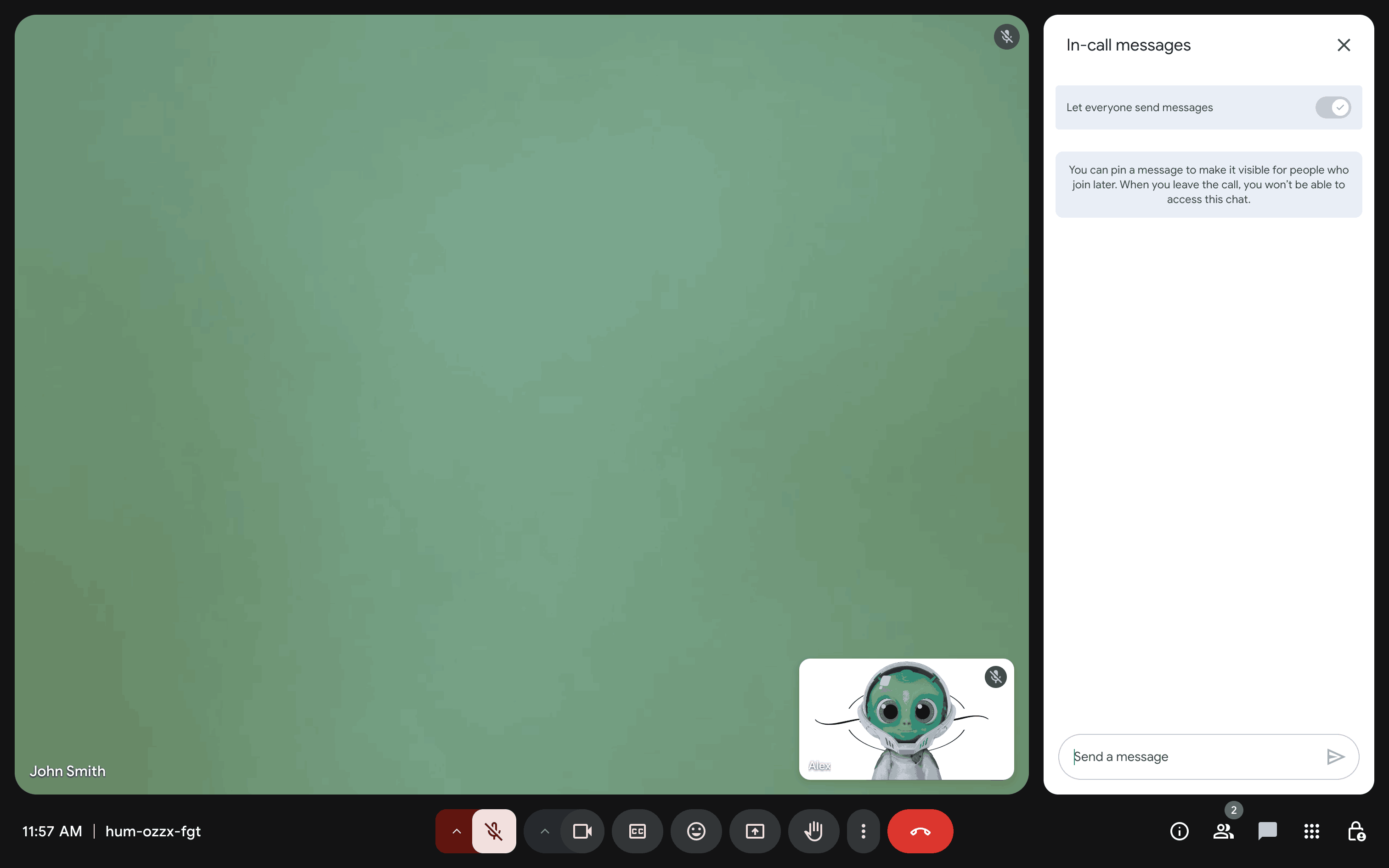 Google Meet Web In-call Messages Panel | Mobbin