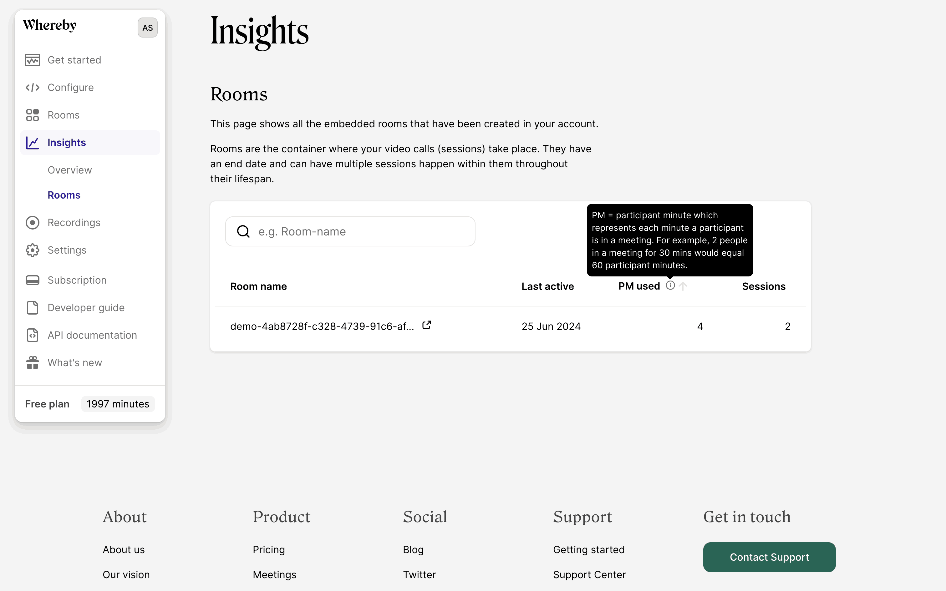 Whereby Web Rooms List | Mobbin