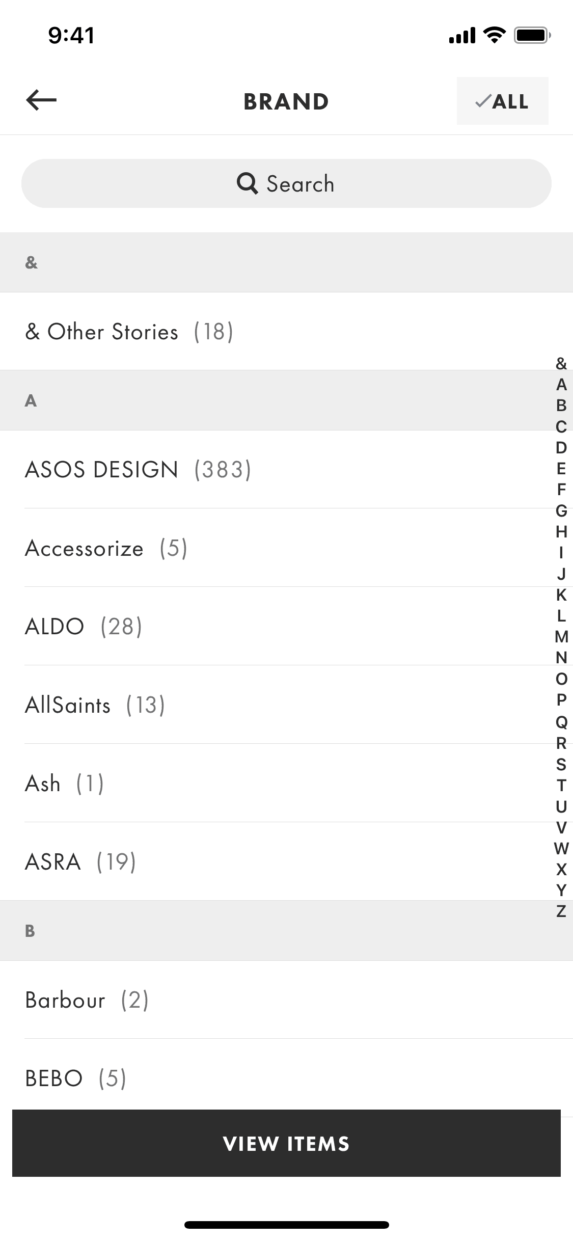 Filter & Sort Mobile App Design