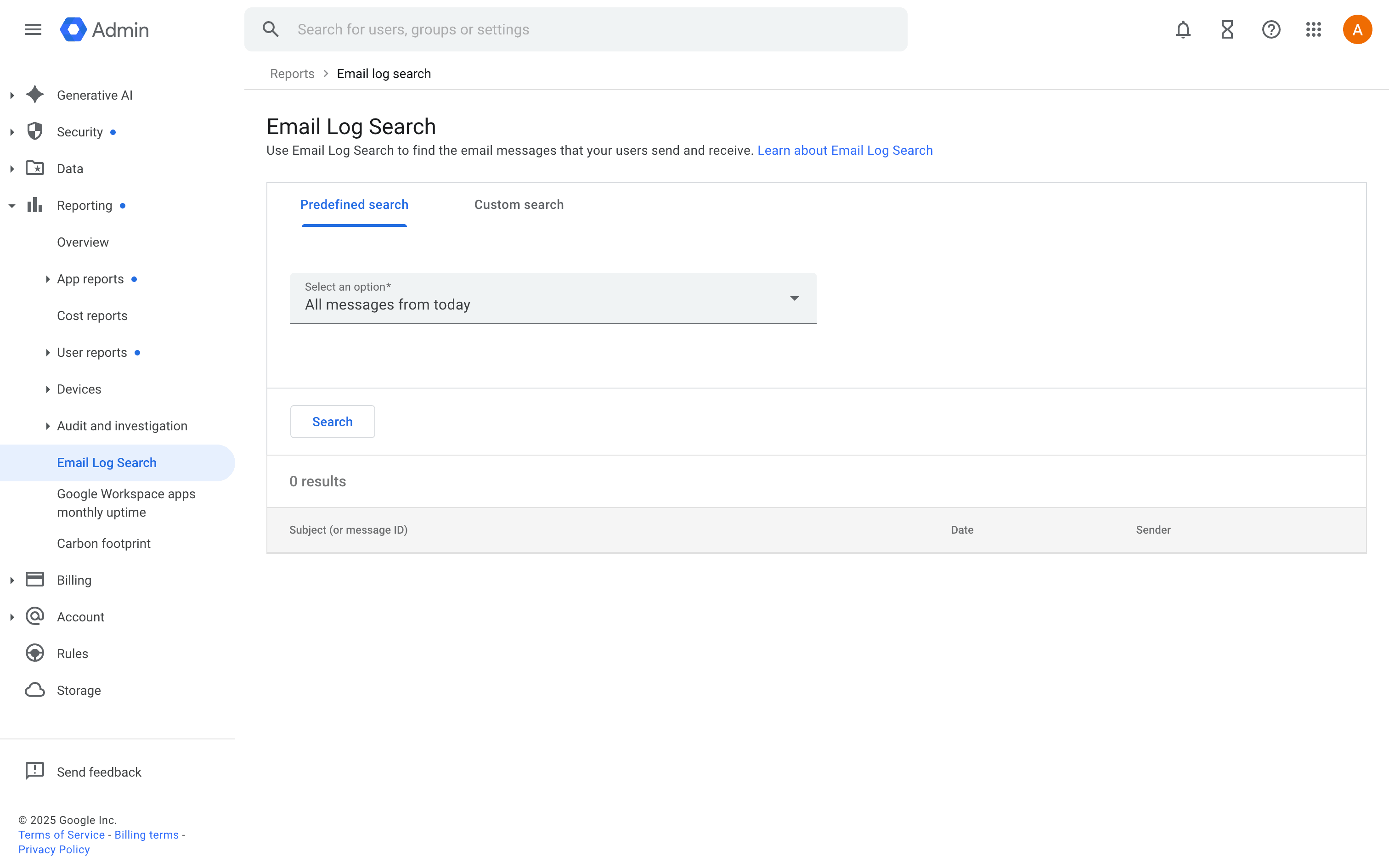 Google Workspace Web Email Log Search | Mobbin
