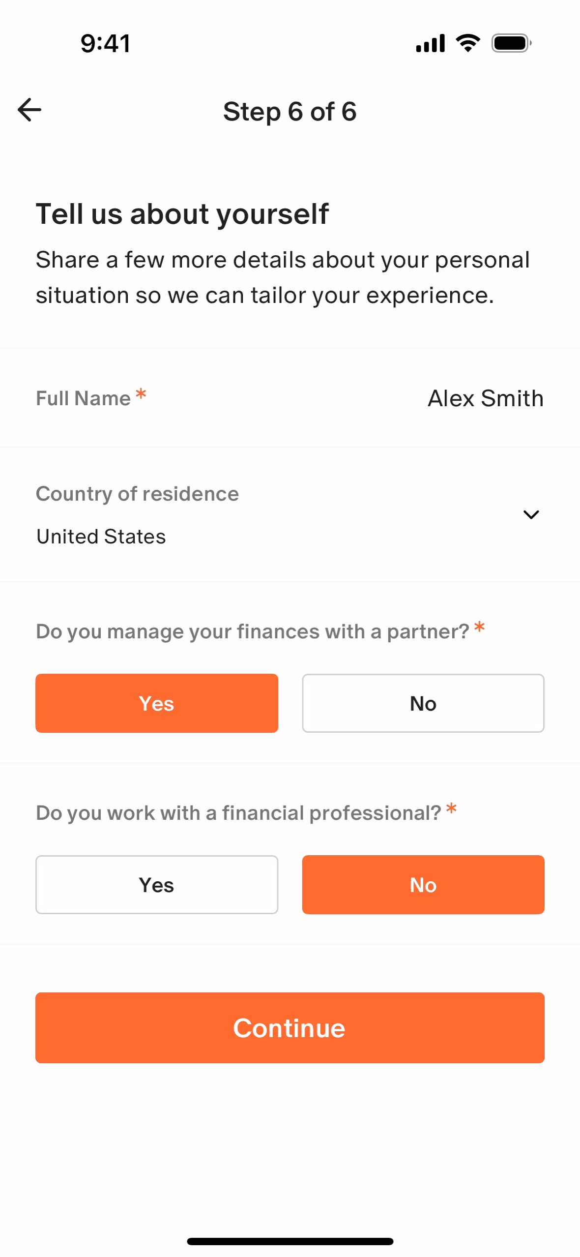 Mobile Onboarding Flow