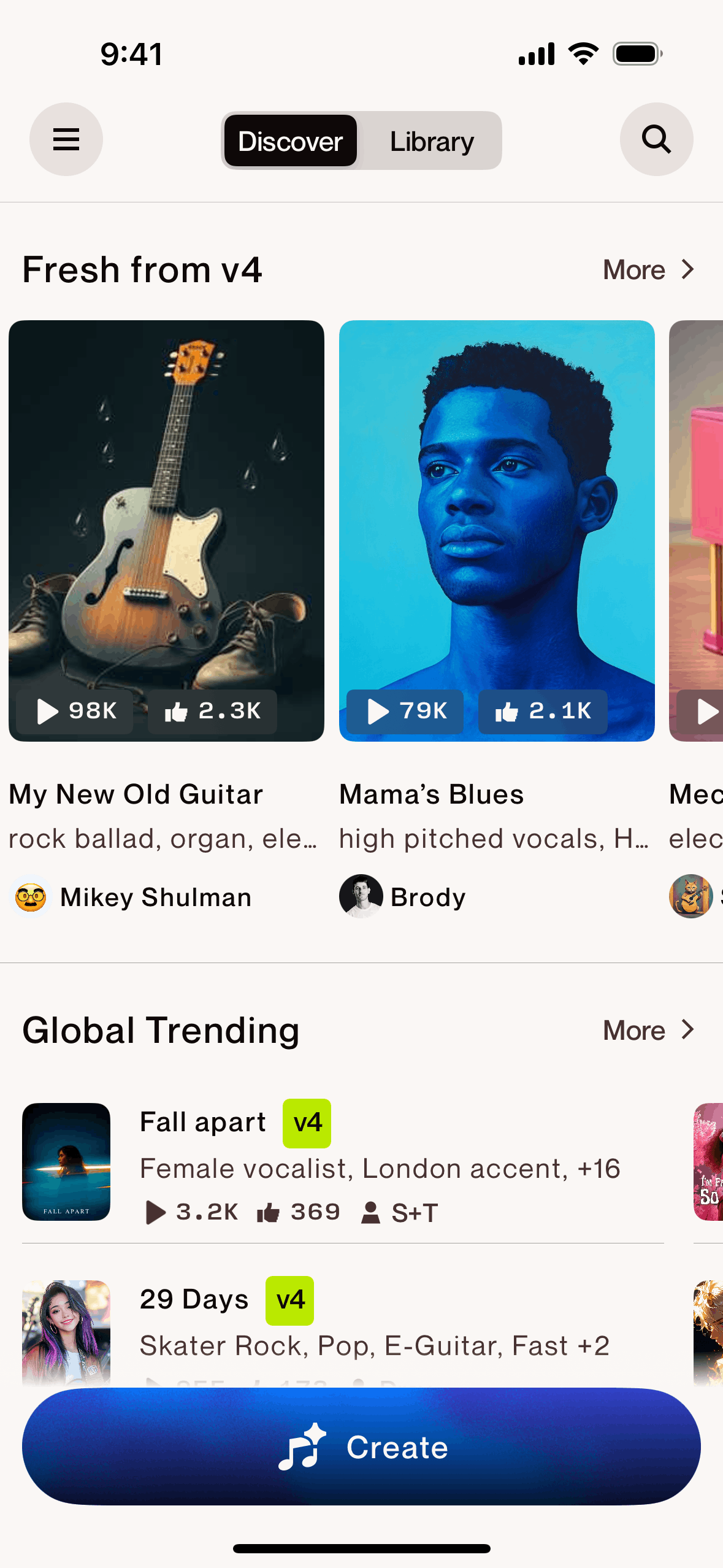 Suno iOS Screen | Mobbin