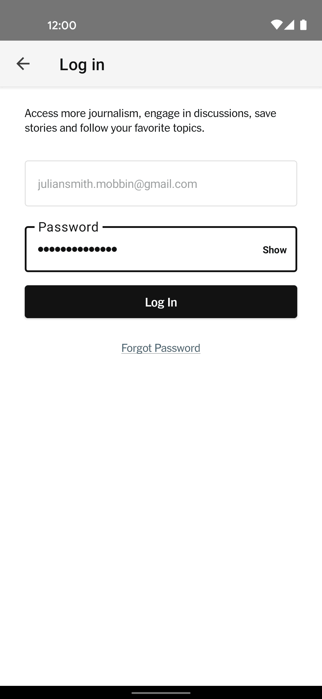 Login Mobile App Design