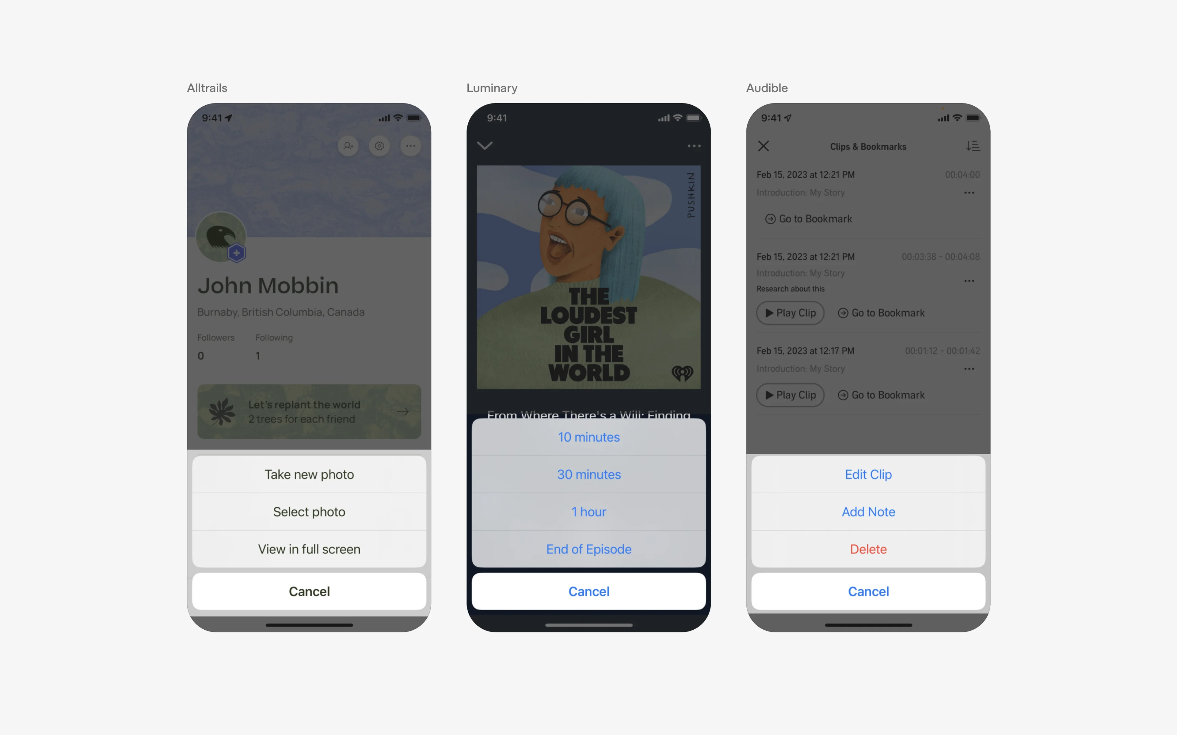Action Sheet UI Design: Best practices, Design variants & Examples | Mobbin