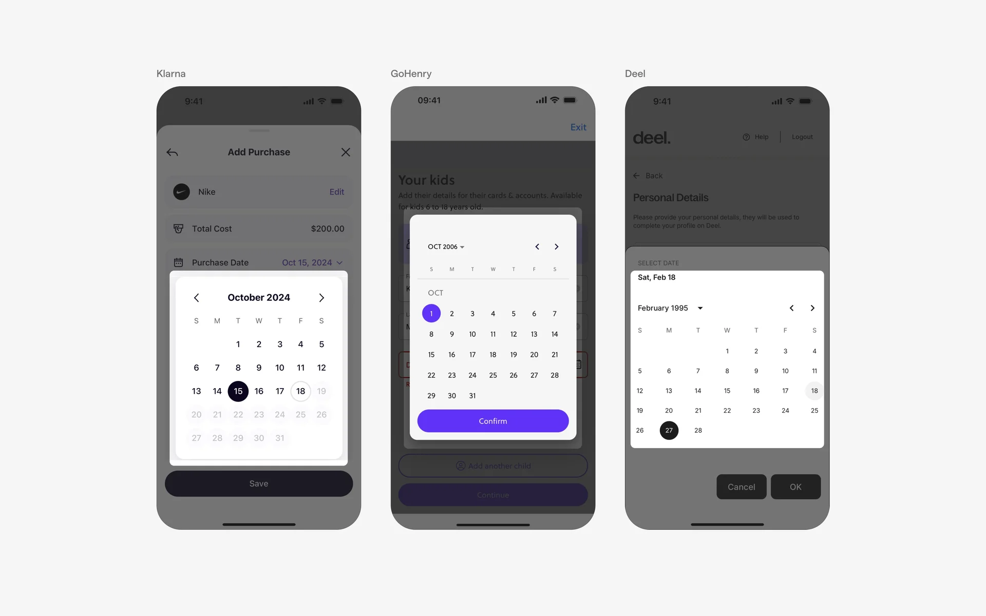 Date Picker UI Design: Best practices, Design variants & Examples | Mobbin