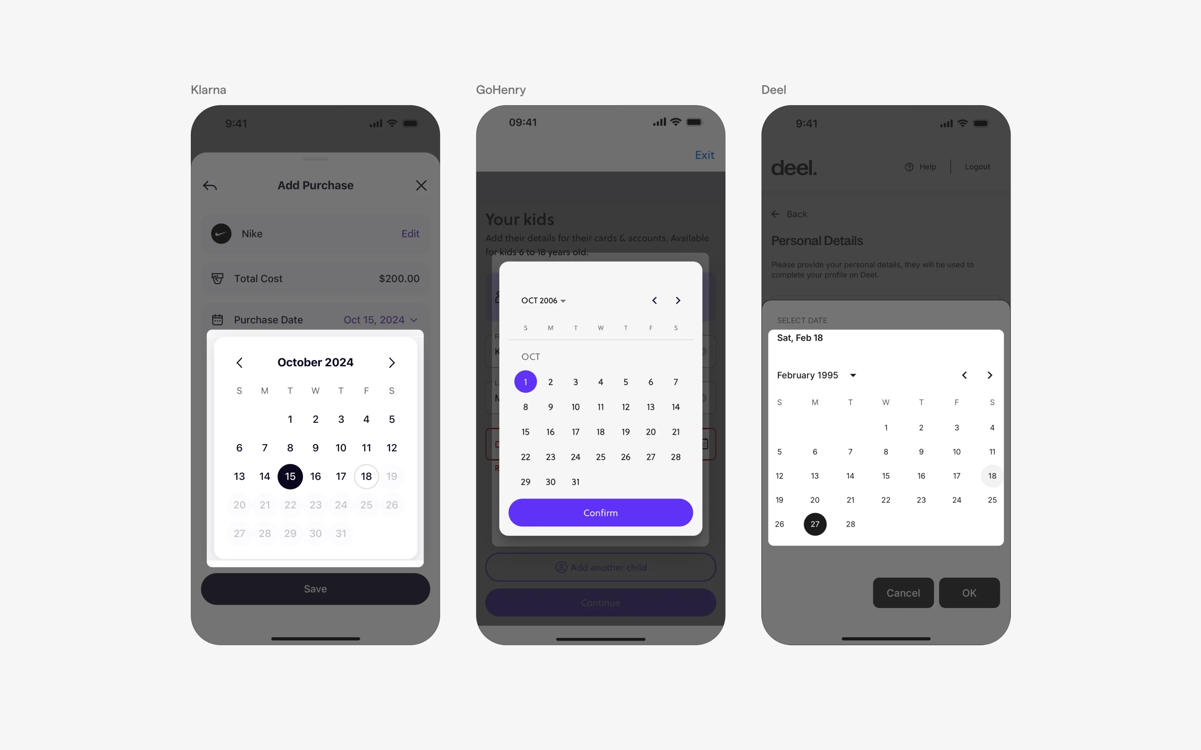 Date Picker UI Design: Best practices, Design variants & Examples | Mobbin