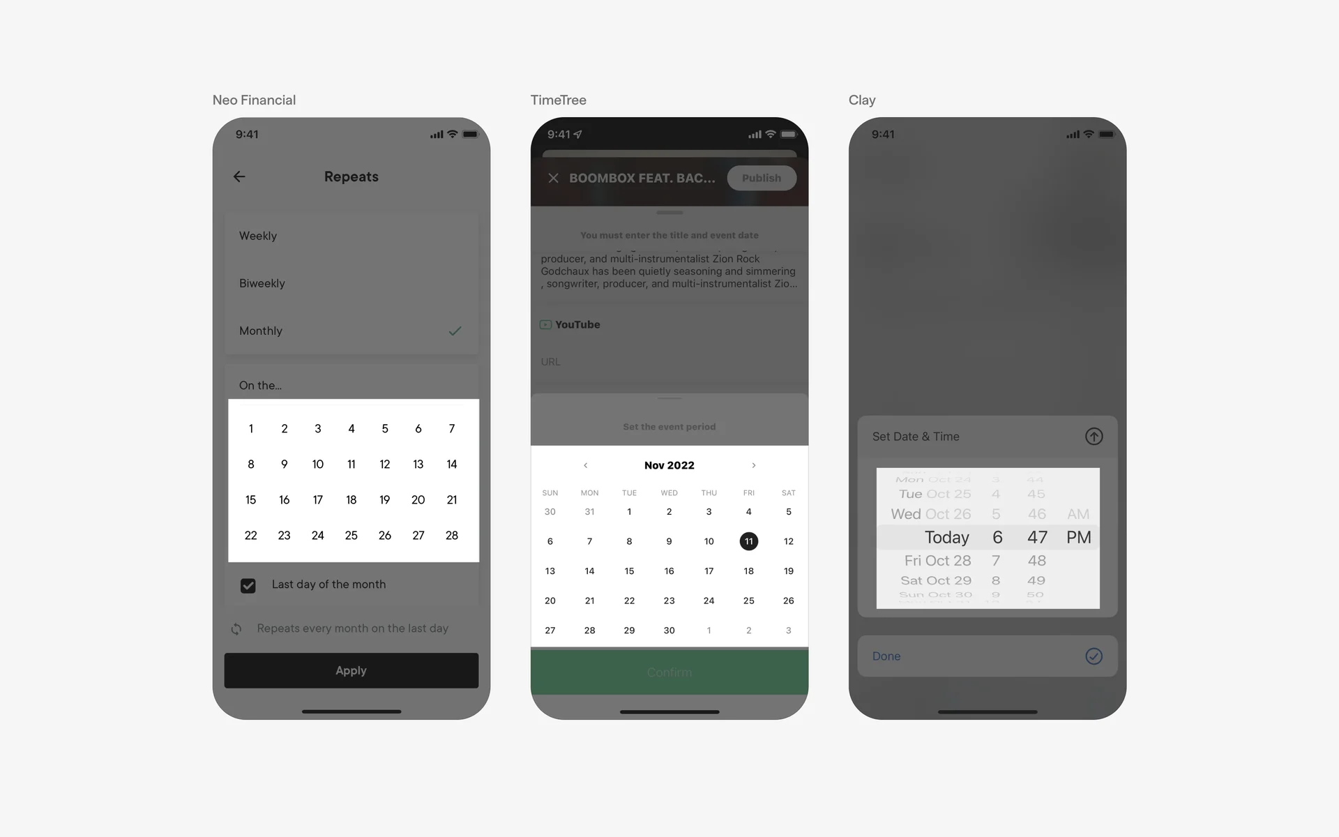 Date Picker UI Design: Best practices, Design variants & Examples | Mobbin