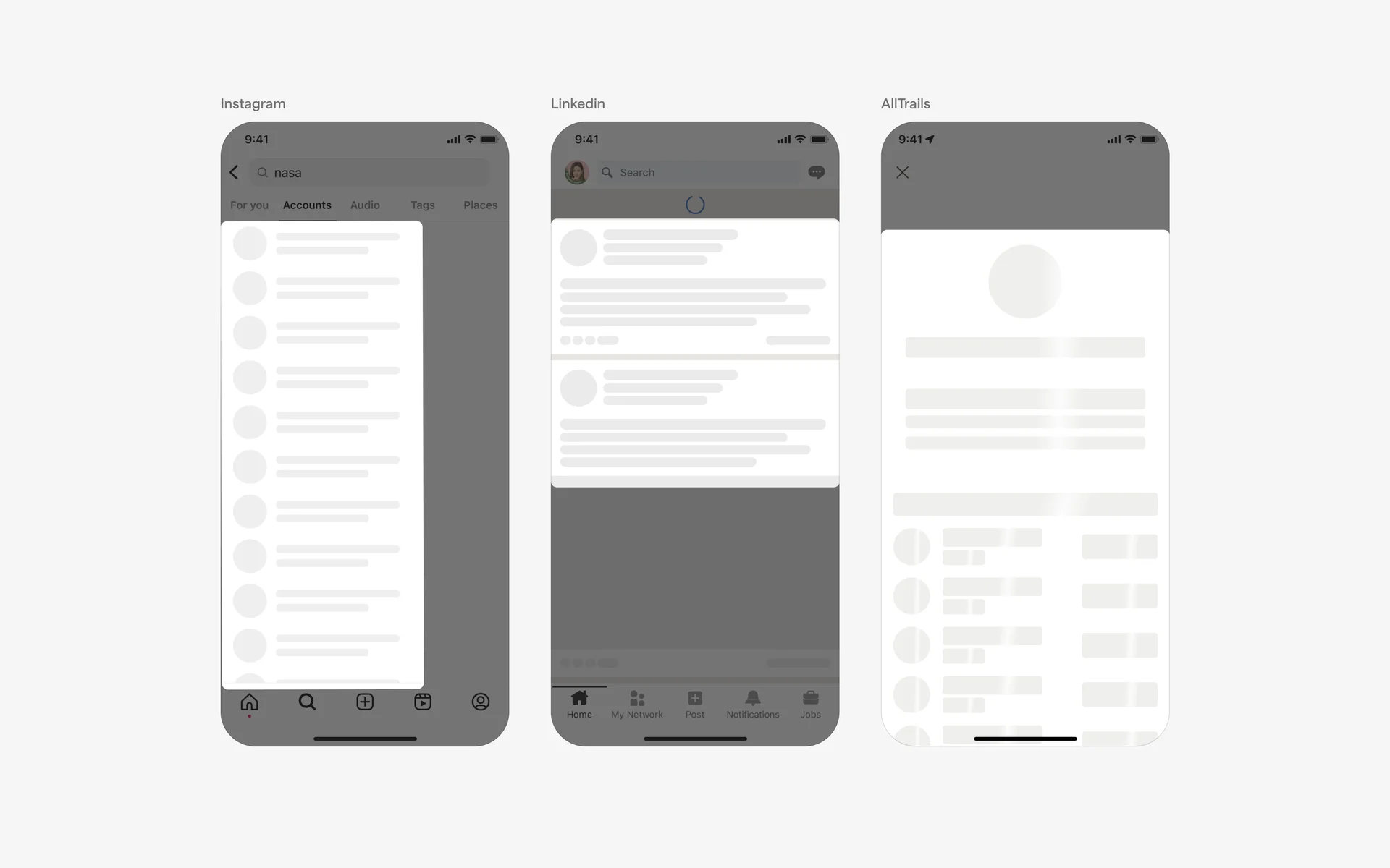 Skeleton UI Design: Best practices, Design variants & Examples | Mobbin