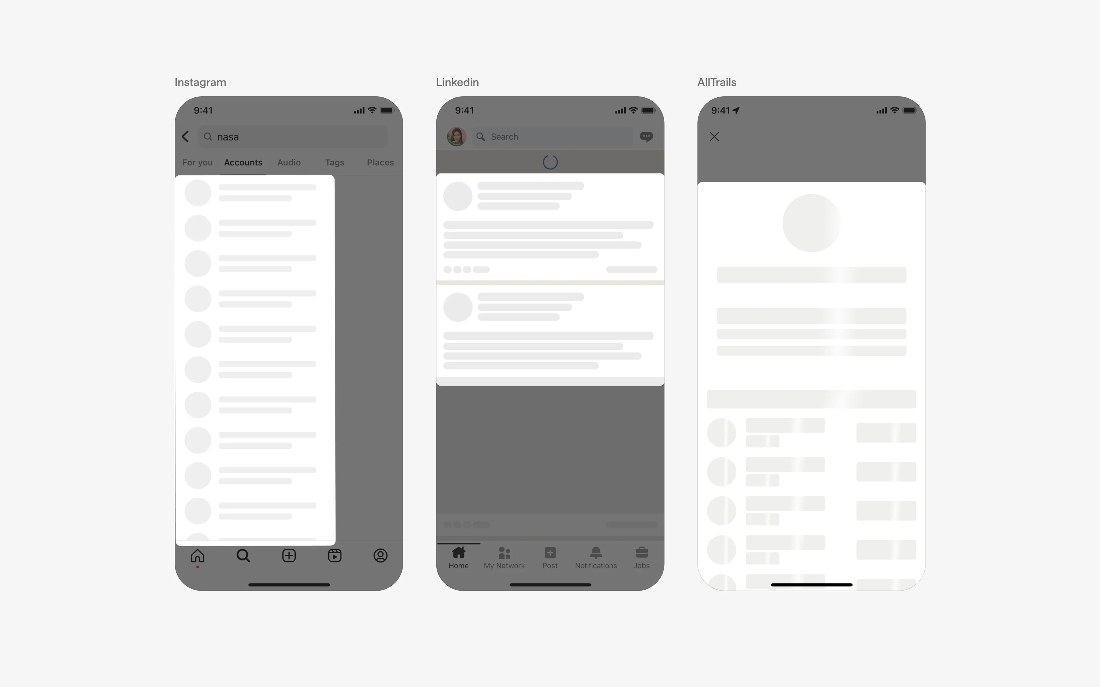 Skeleton UI Design: Best practices, Design variants & Examples | Mobbin
